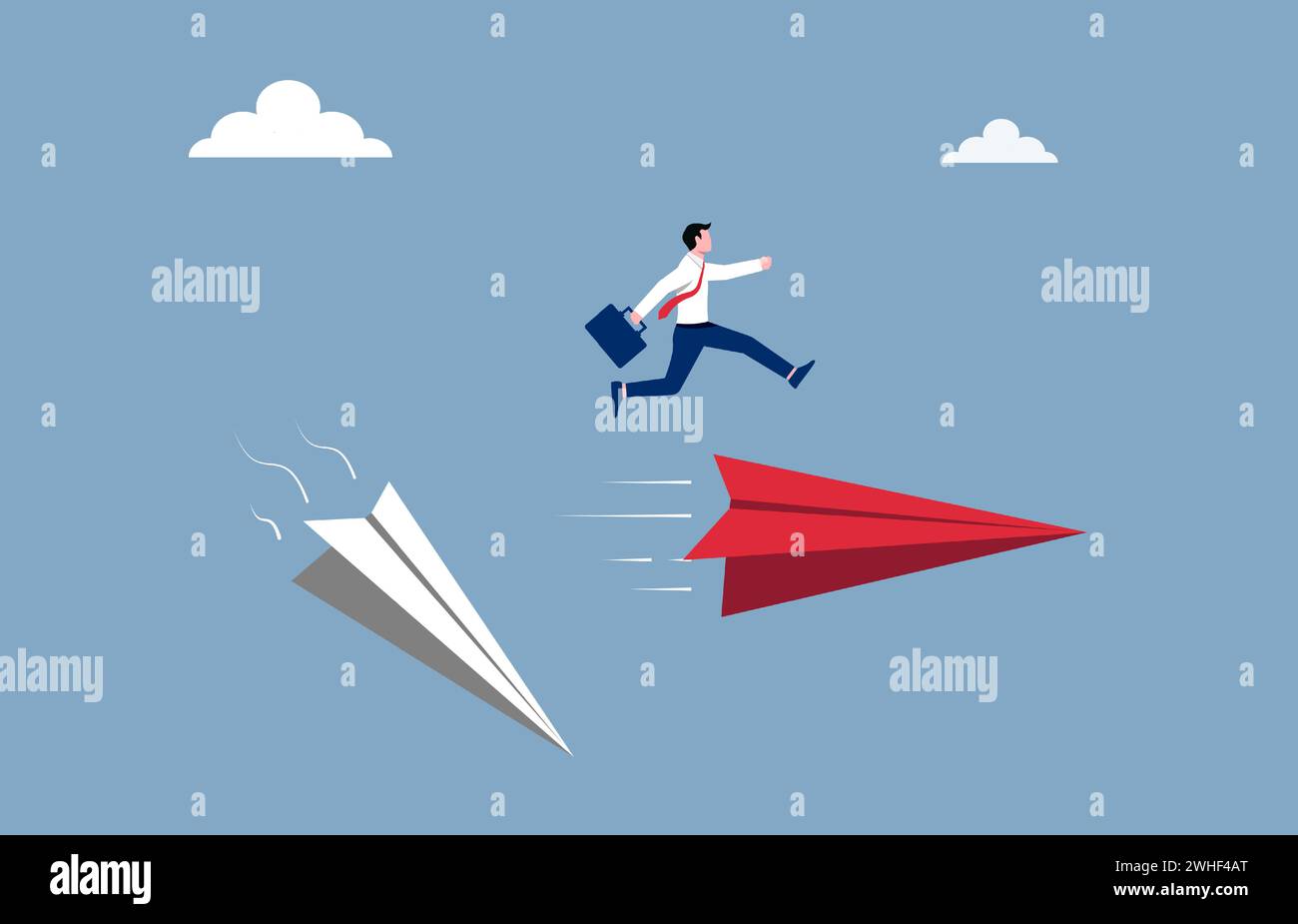 Business paper plane jump Stock Vector Images - Alamy
