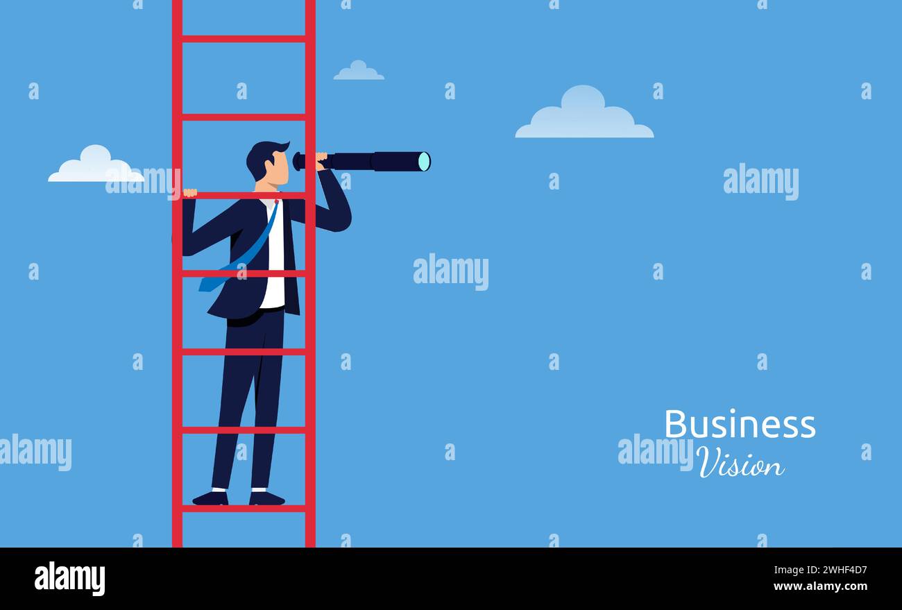Man on top step ladder Stock Vector Images - Alamy