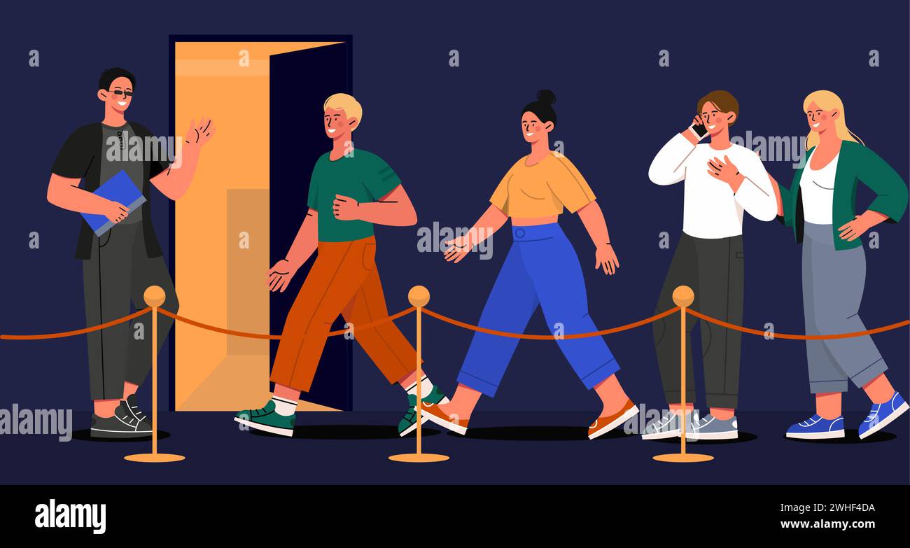 Young woman in row Stock Vector Images - Alamy