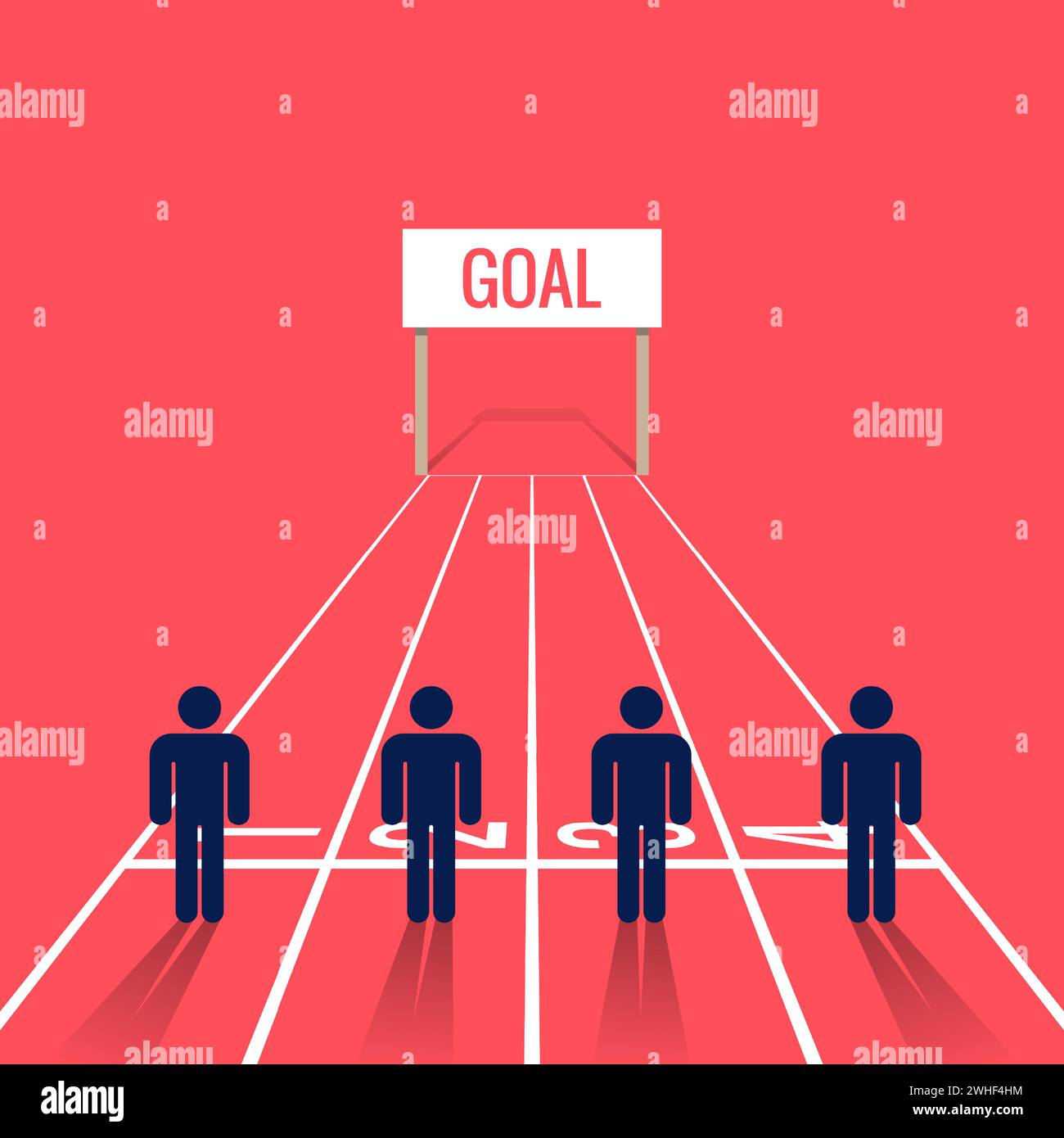 People symbol at starting line on a race. Business competition vector ... People symbol at starting line on a race. Business competition vector ...