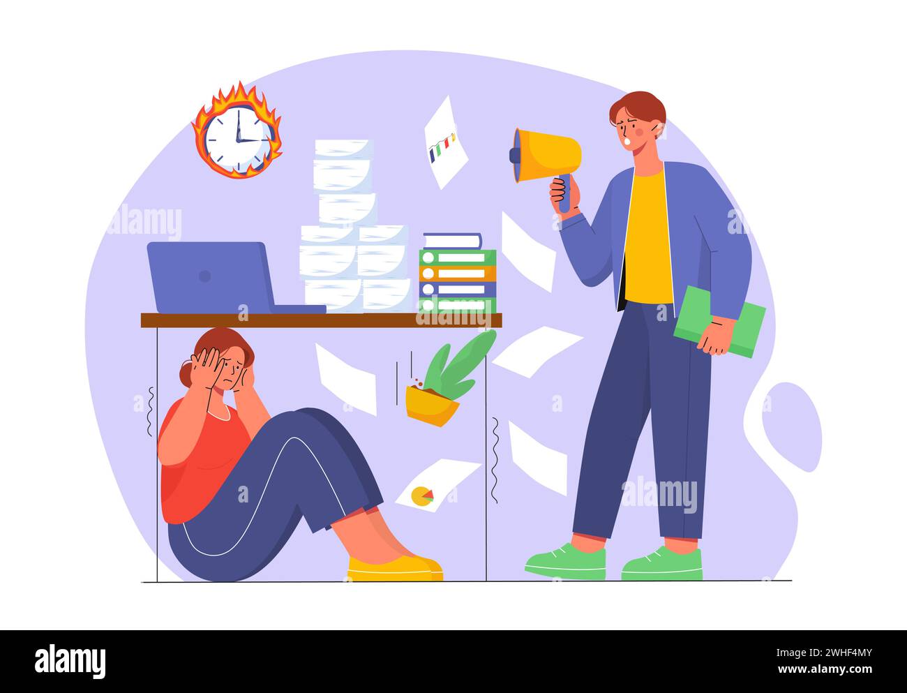 Young male boss stressed Stock Vector Images - Alamy