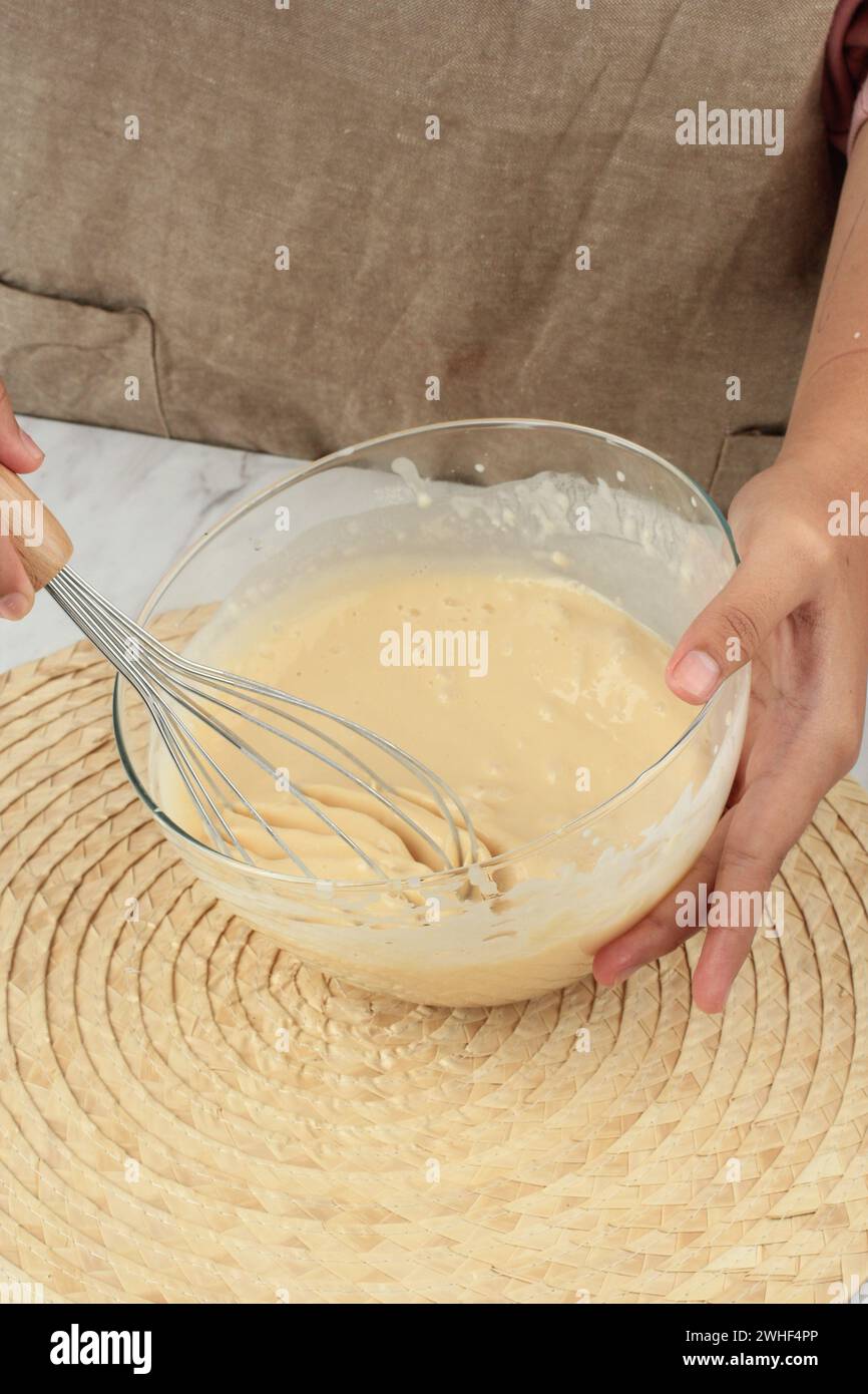 Flat lay step step mixing hi-res stock photography and images - Alamy