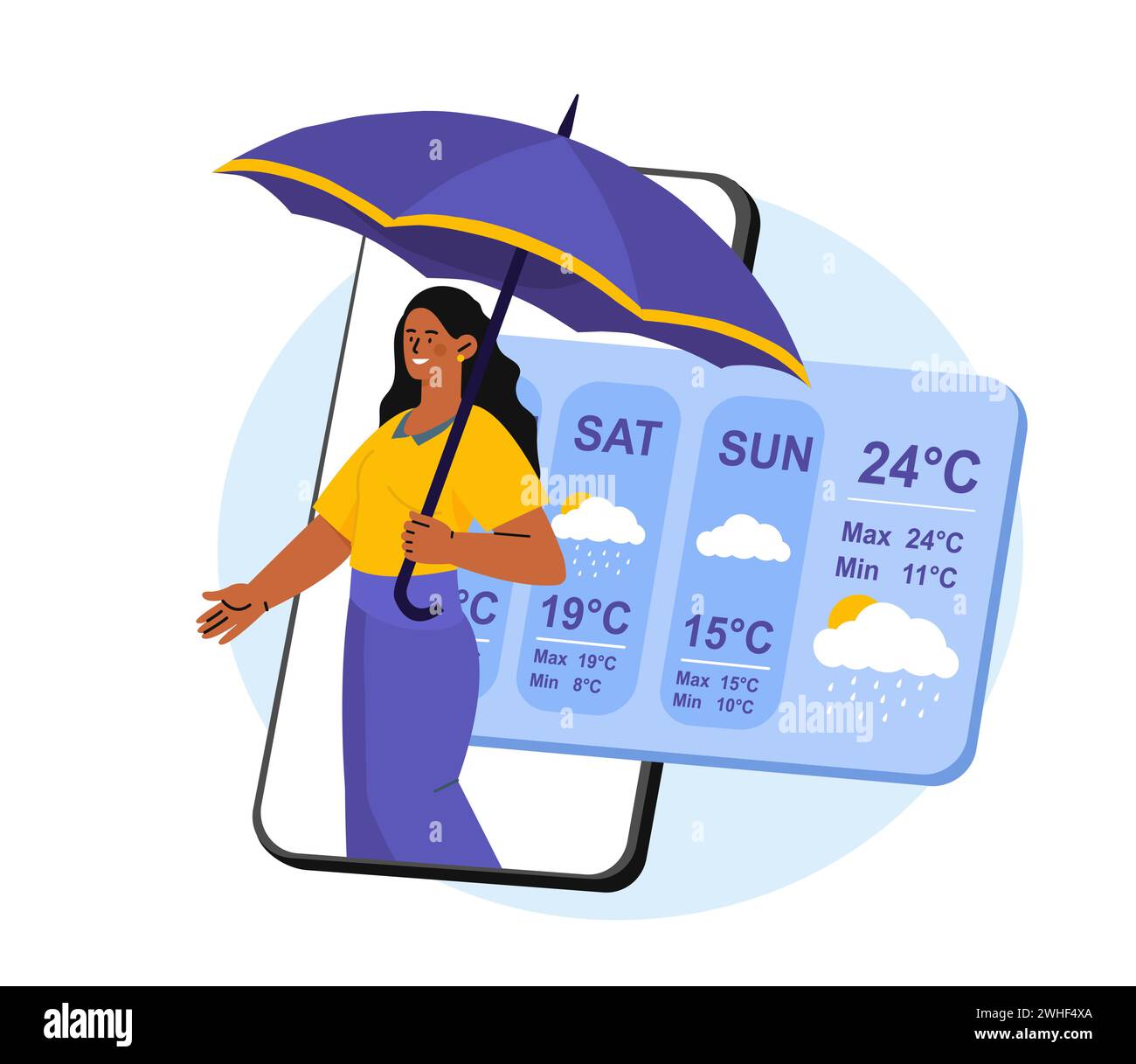 Weather forecast woman vector concept Stock Vector Image & Art - Alamy