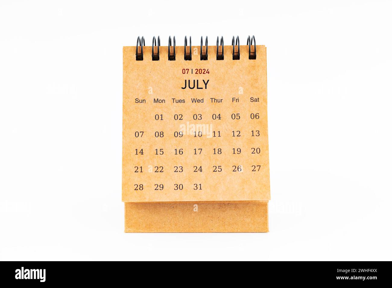 July 2024 calendar desk Cut Out Stock Images & Pictures - Alamy