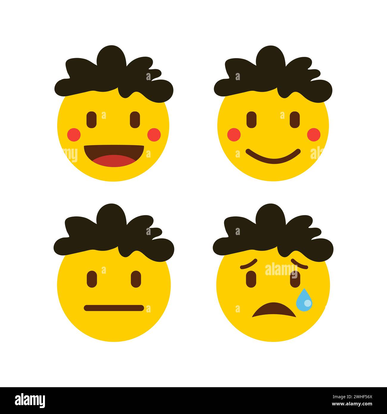 Flat emoticons Stock Vector Images - Alamy