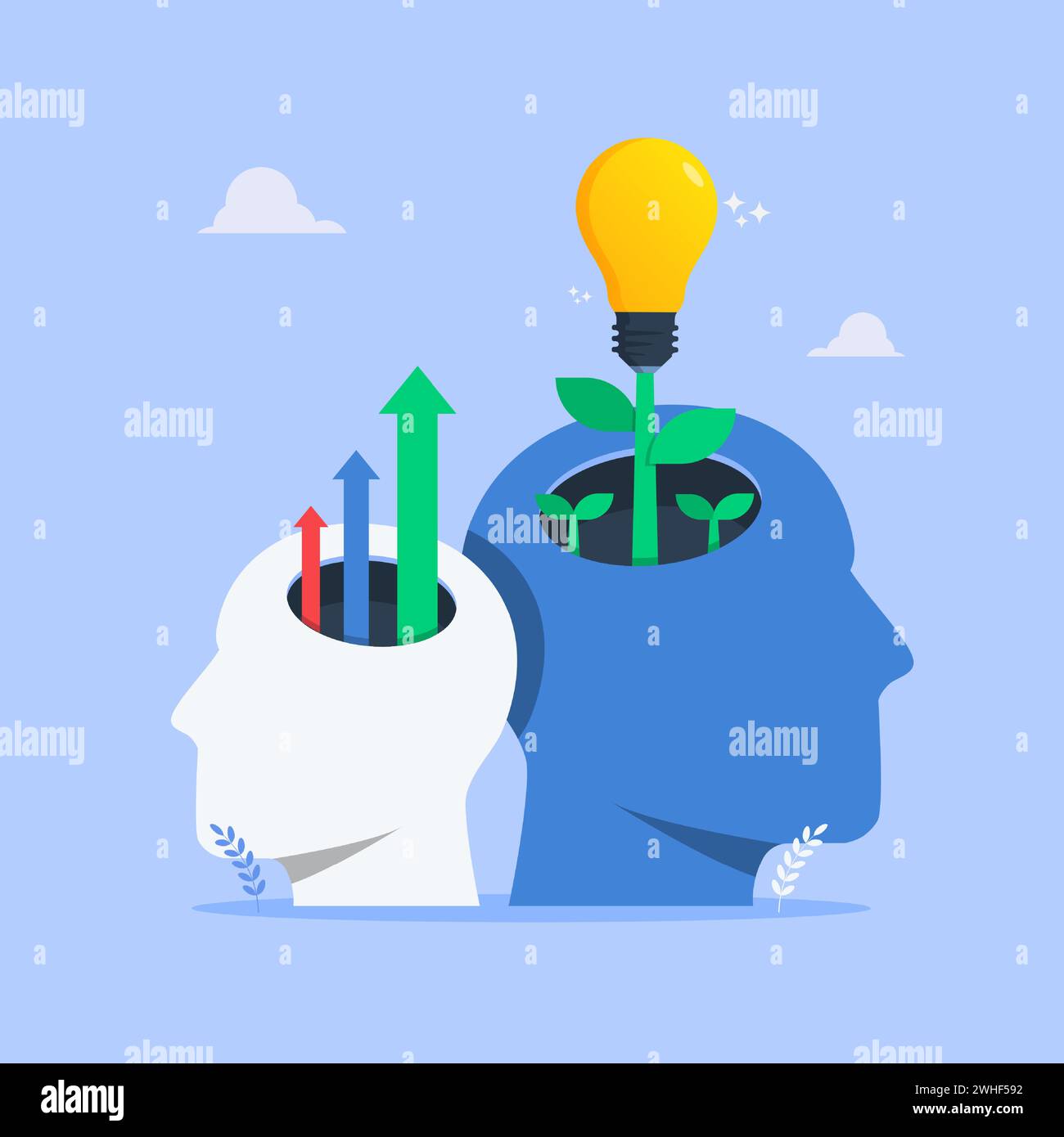 Growing brain illustration Stock Vector Images - Alamy