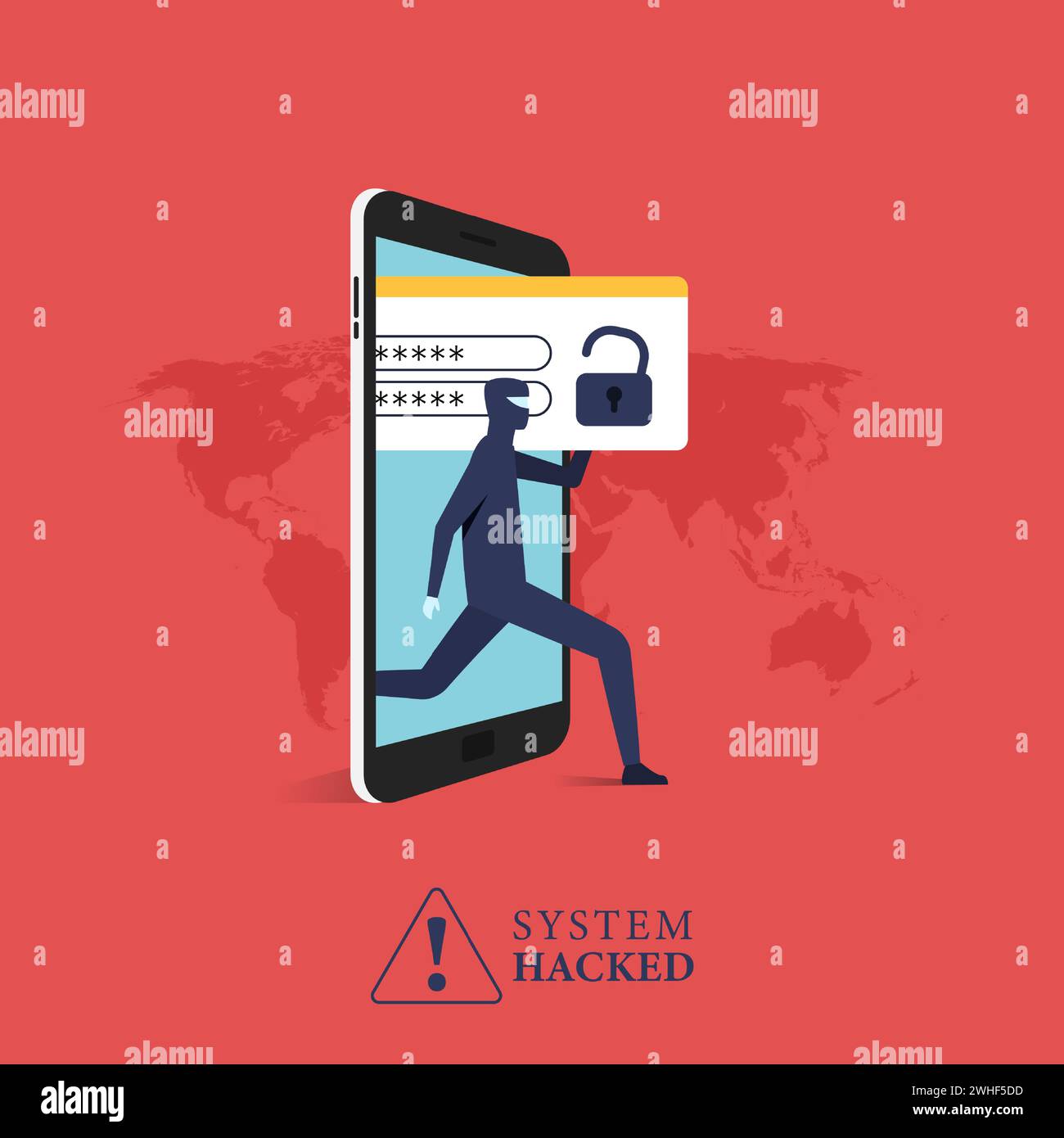 Data hacked Stock Vector Images - Alamy