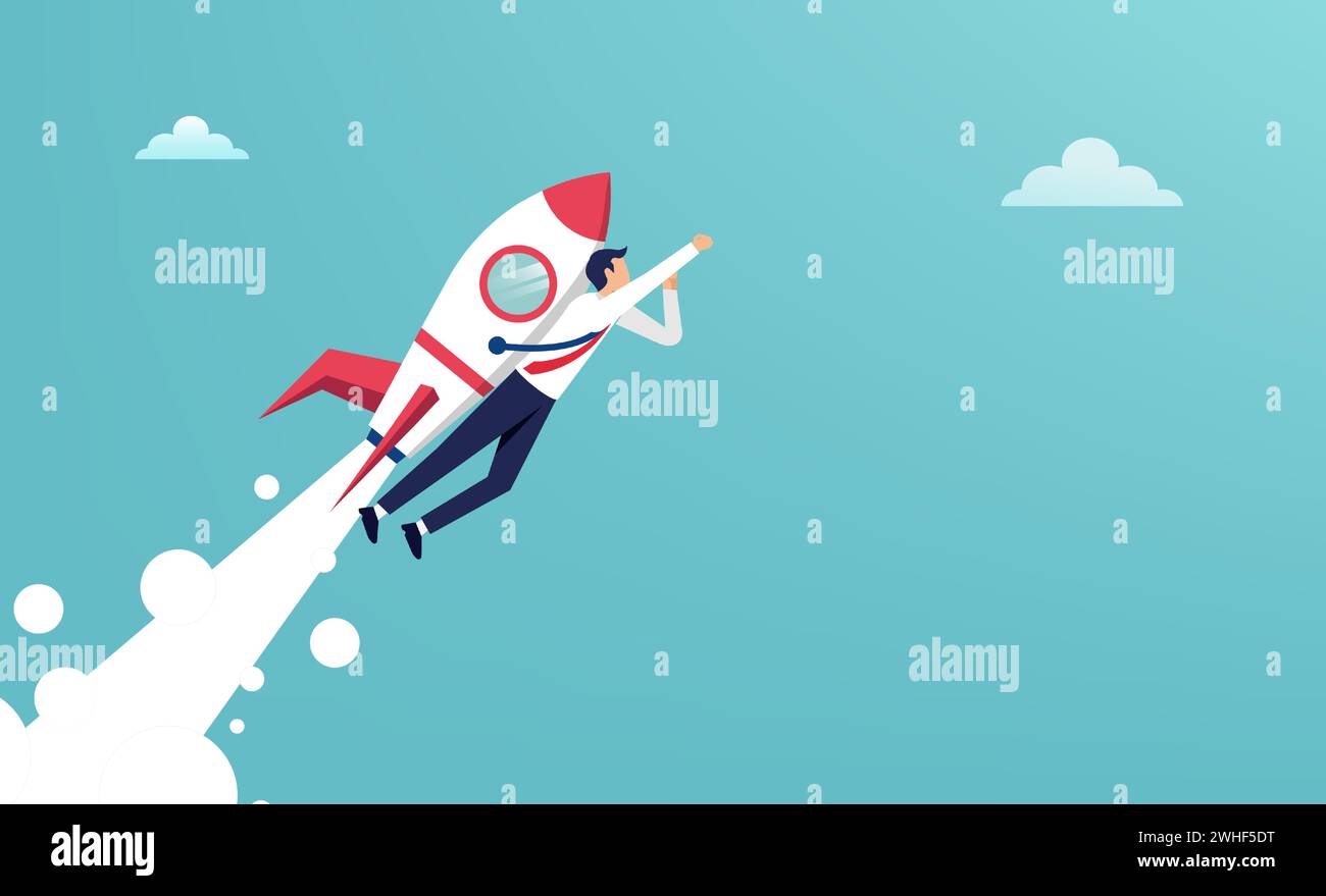 Businessman jet pack in Stock Vector Images - Alamy