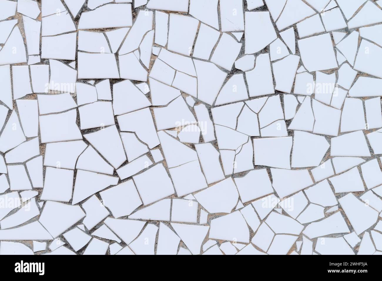 White broken tiles wall Stock Photo - Alamy