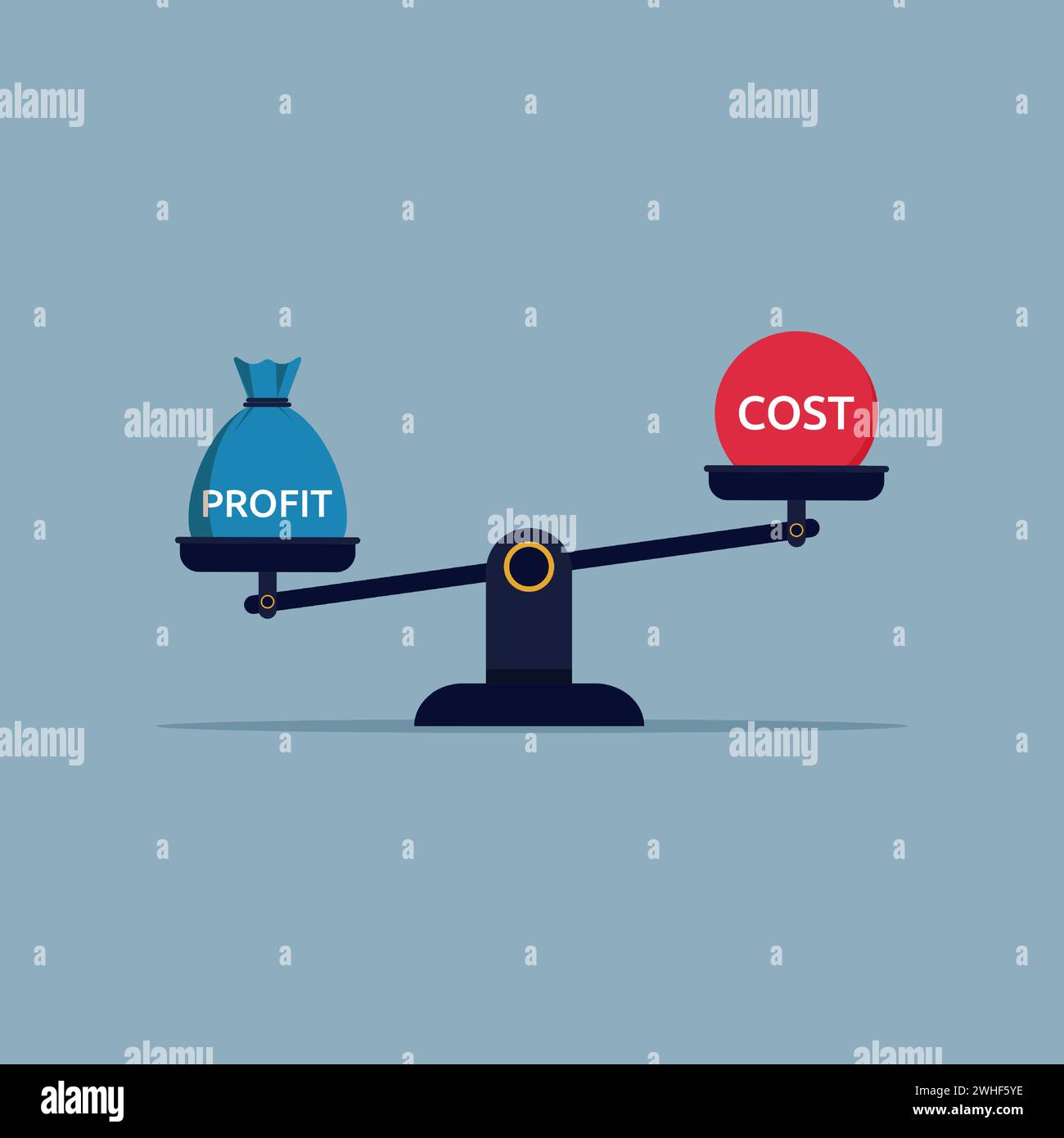cost and profit scales, concept of compare value vector illustration ...