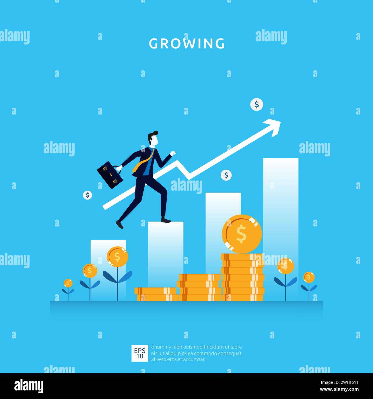 Business growth illustration for smart investment concept. Profit ...