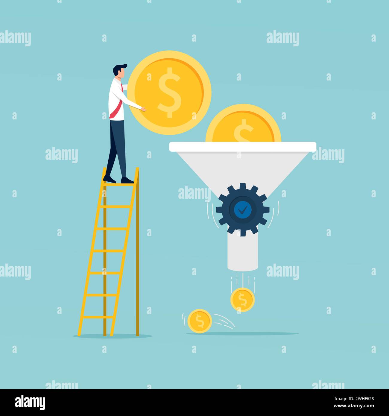 Costs reduction, costs cut, costs optimization business concept. Flat ... Costs reduction, costs cut, costs optimization business concept. Flat ...