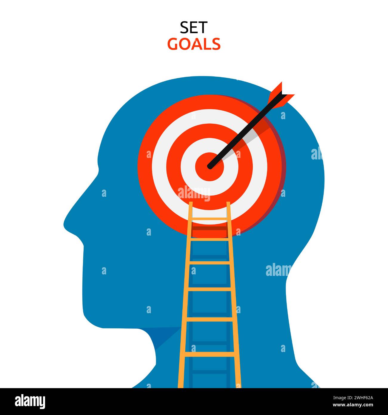 Human Heads Symbol With Arrow On Target Concept Set New Goals To