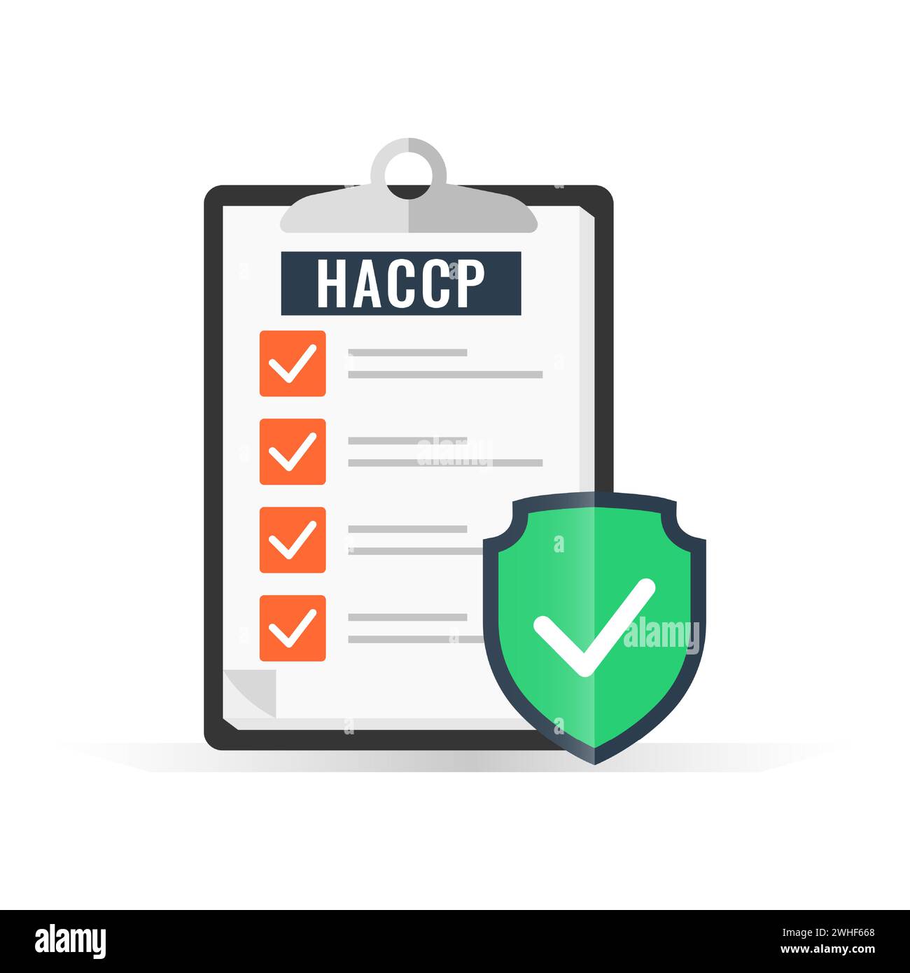 HACCP, Hazard Analysis Critical Control Points icon with shield ...