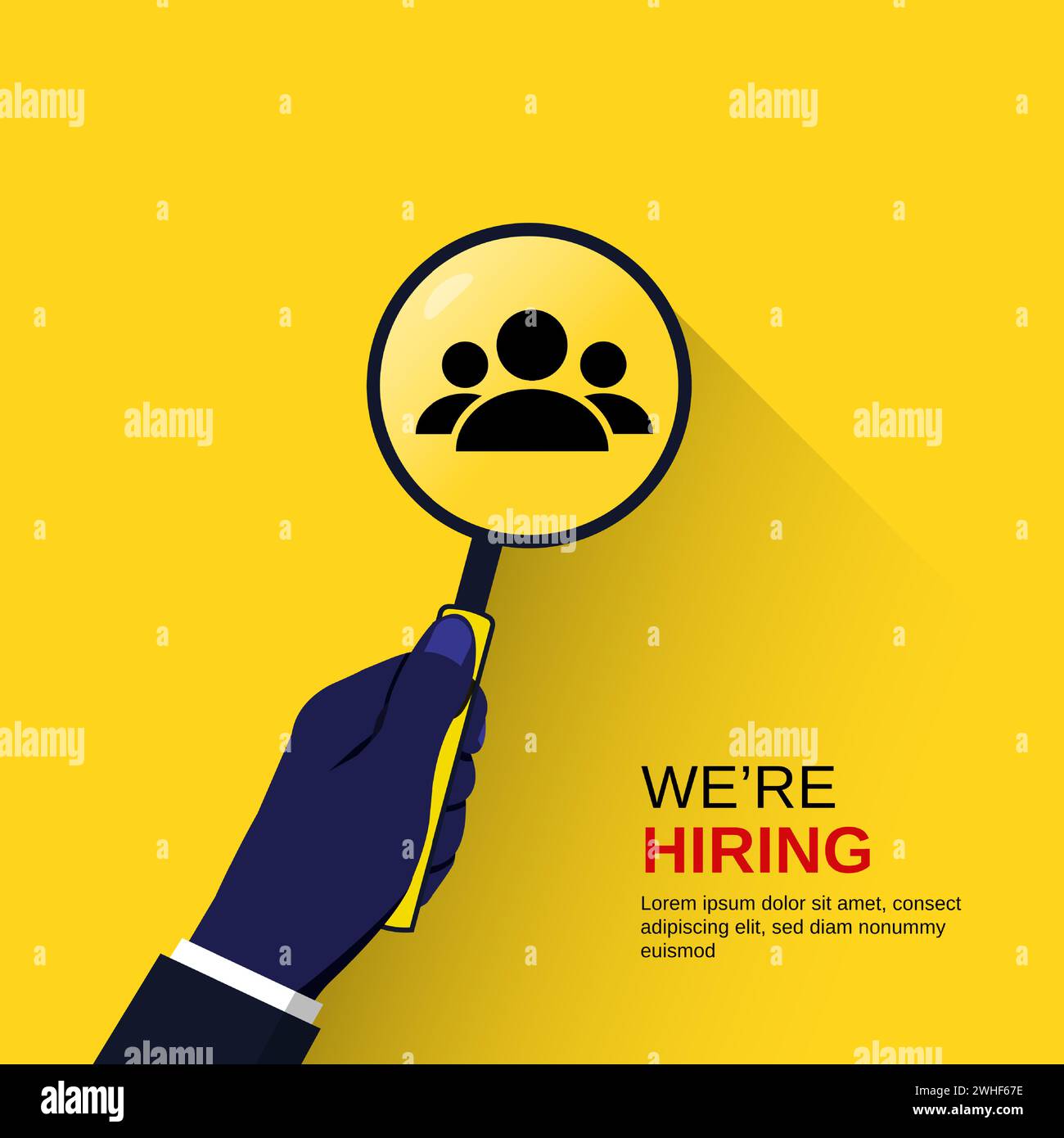 We're hiring concept hand holding magnifying, business recruiting ...