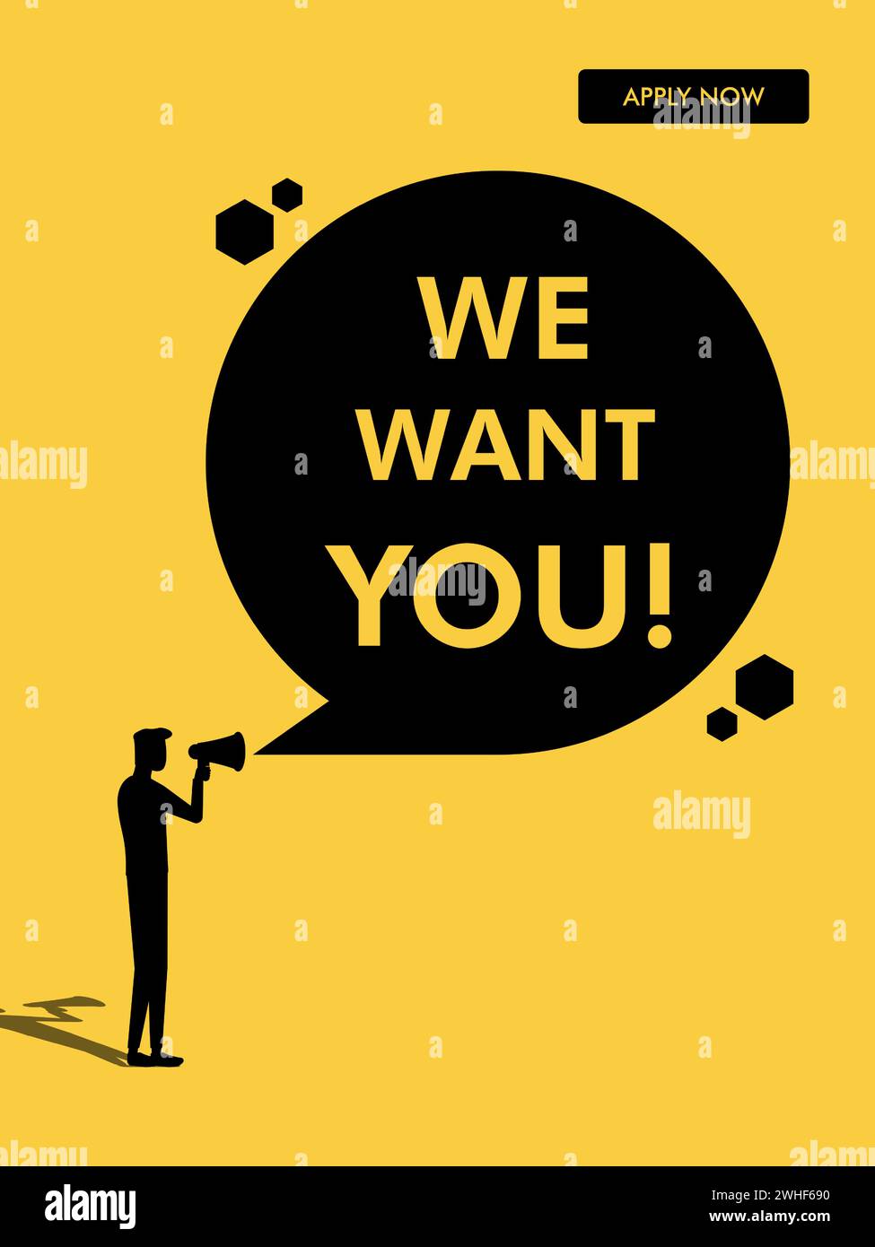 We want you poster, Minimal business recruiting announcement vector ...
