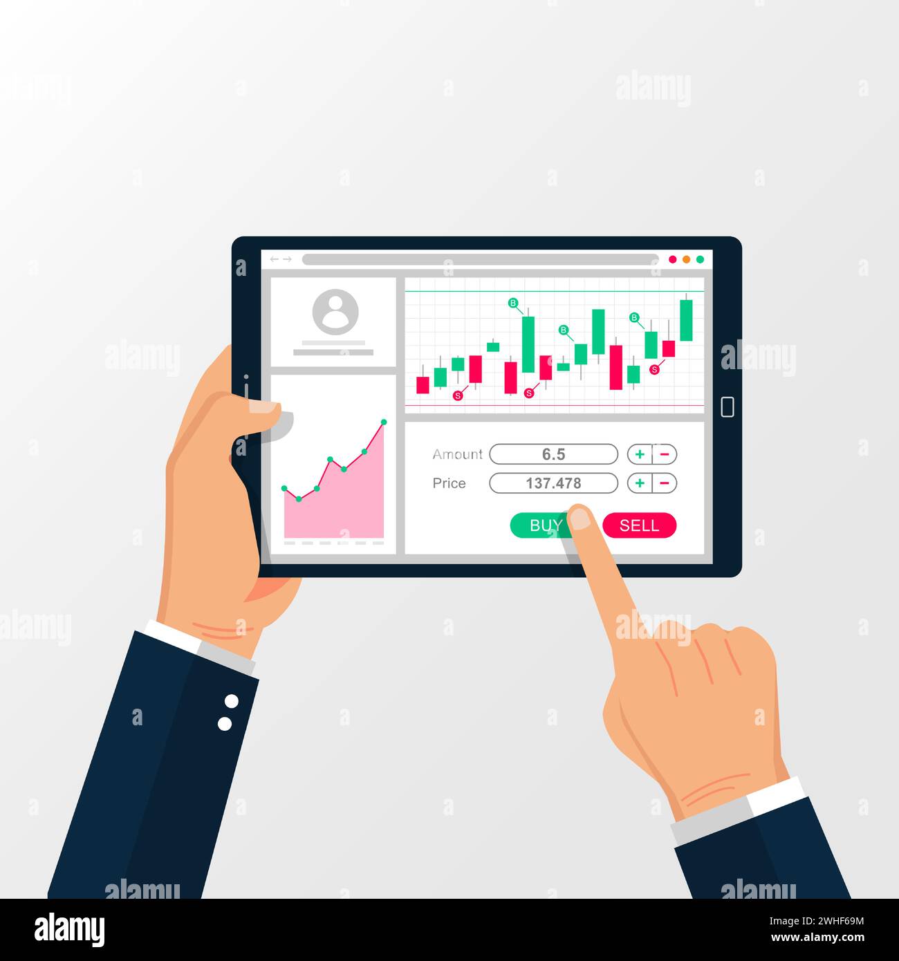 Stock trading app on Stock Vector Images - Alamy
