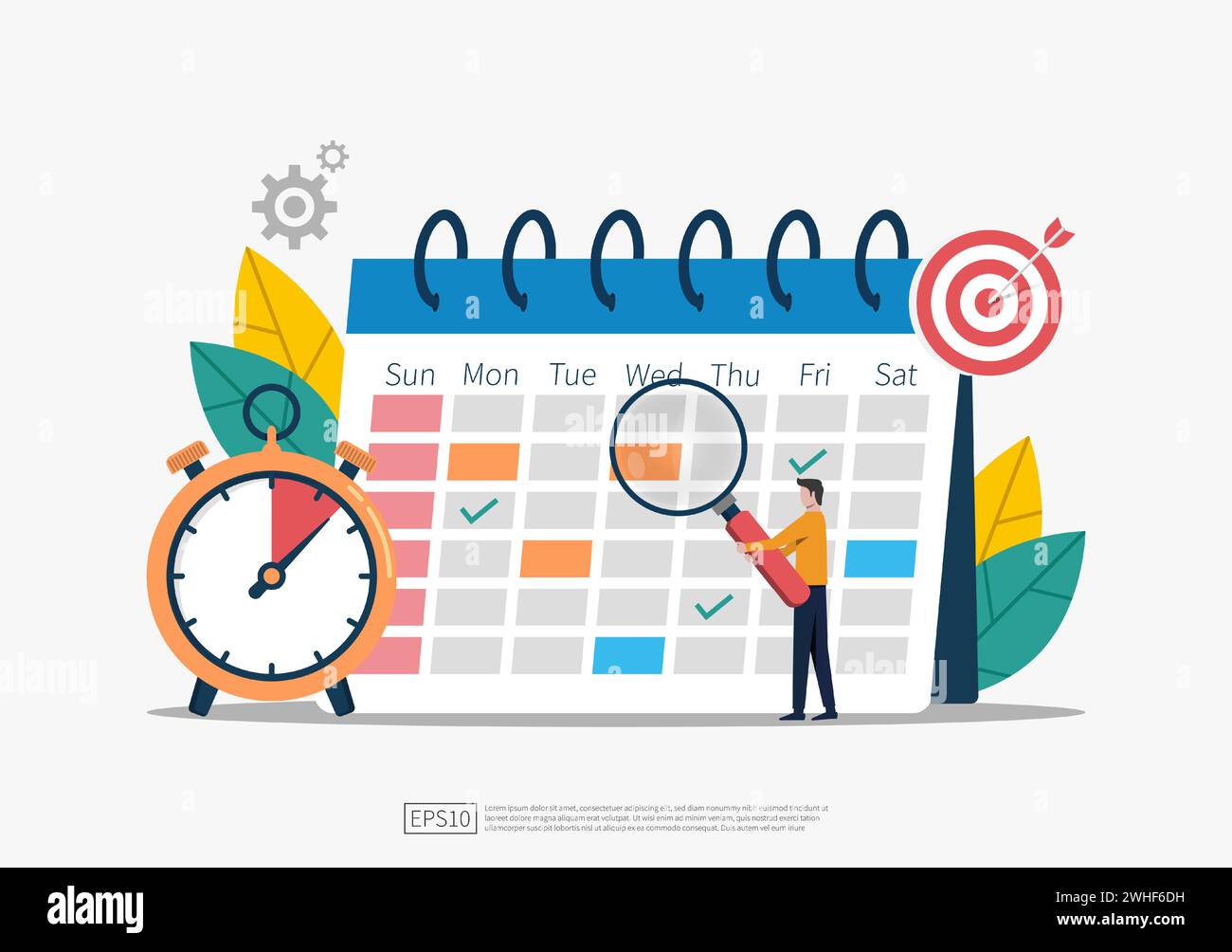 Schedule and planning concept, business time planning, event and task ...