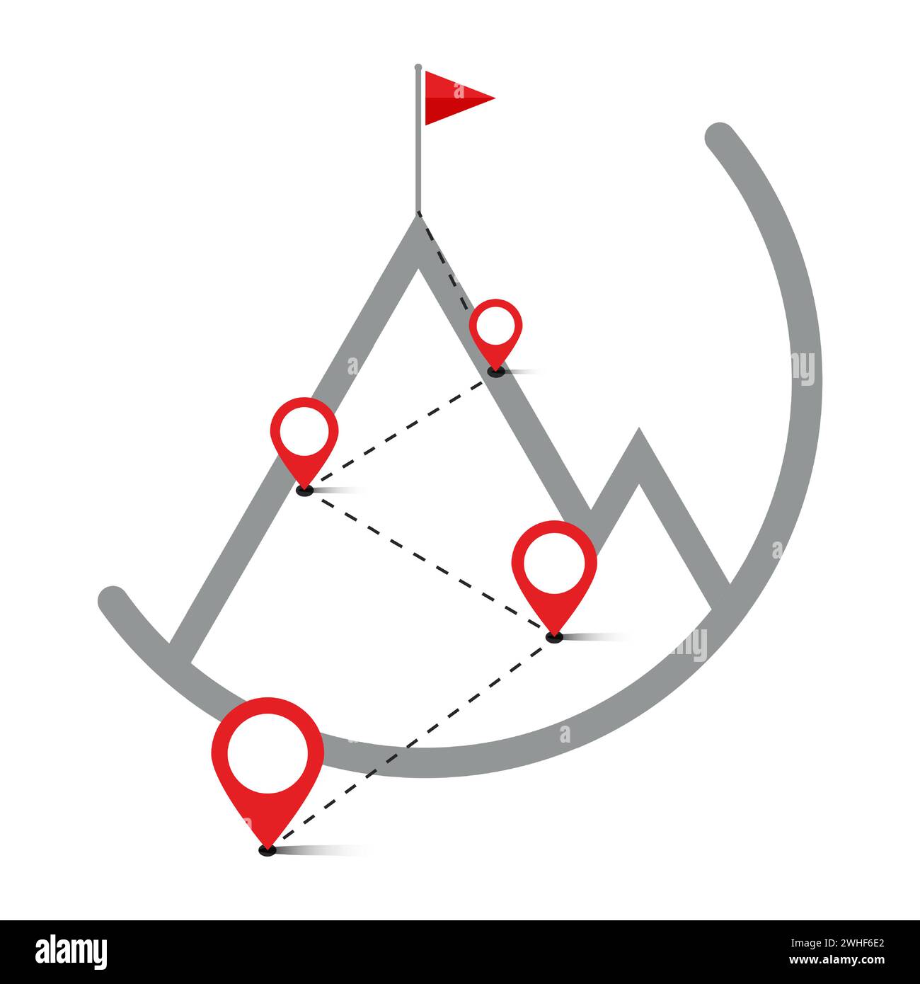 Route flag on mountain Stock Vector Images - Alamy