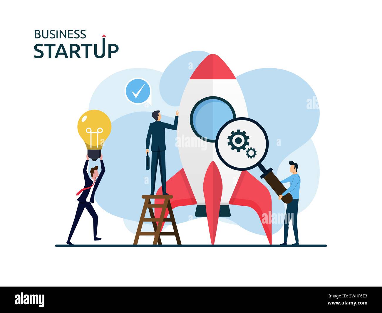 Startup new business launch concept, employers preparing for rocket ...