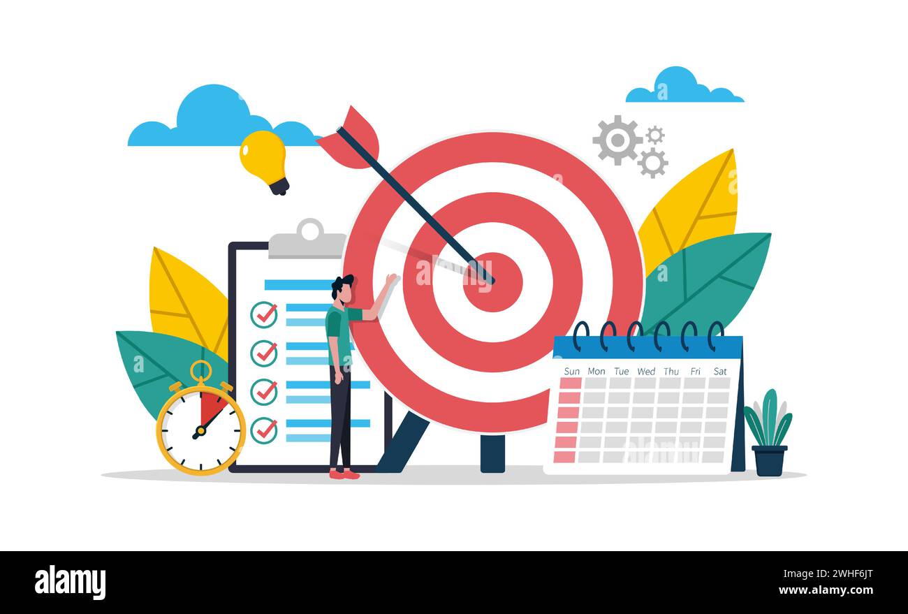 Setting smart goals concept for success in life and business vector ...