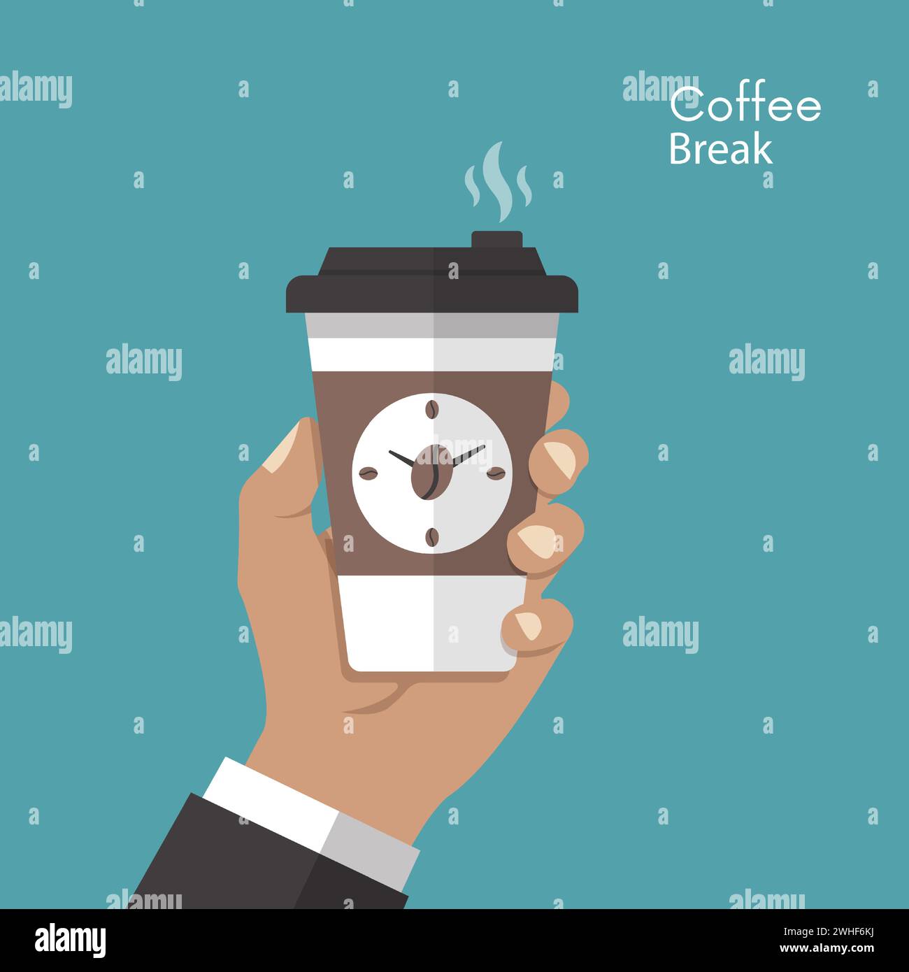 Tea time break work Stock Vector Images - Alamy