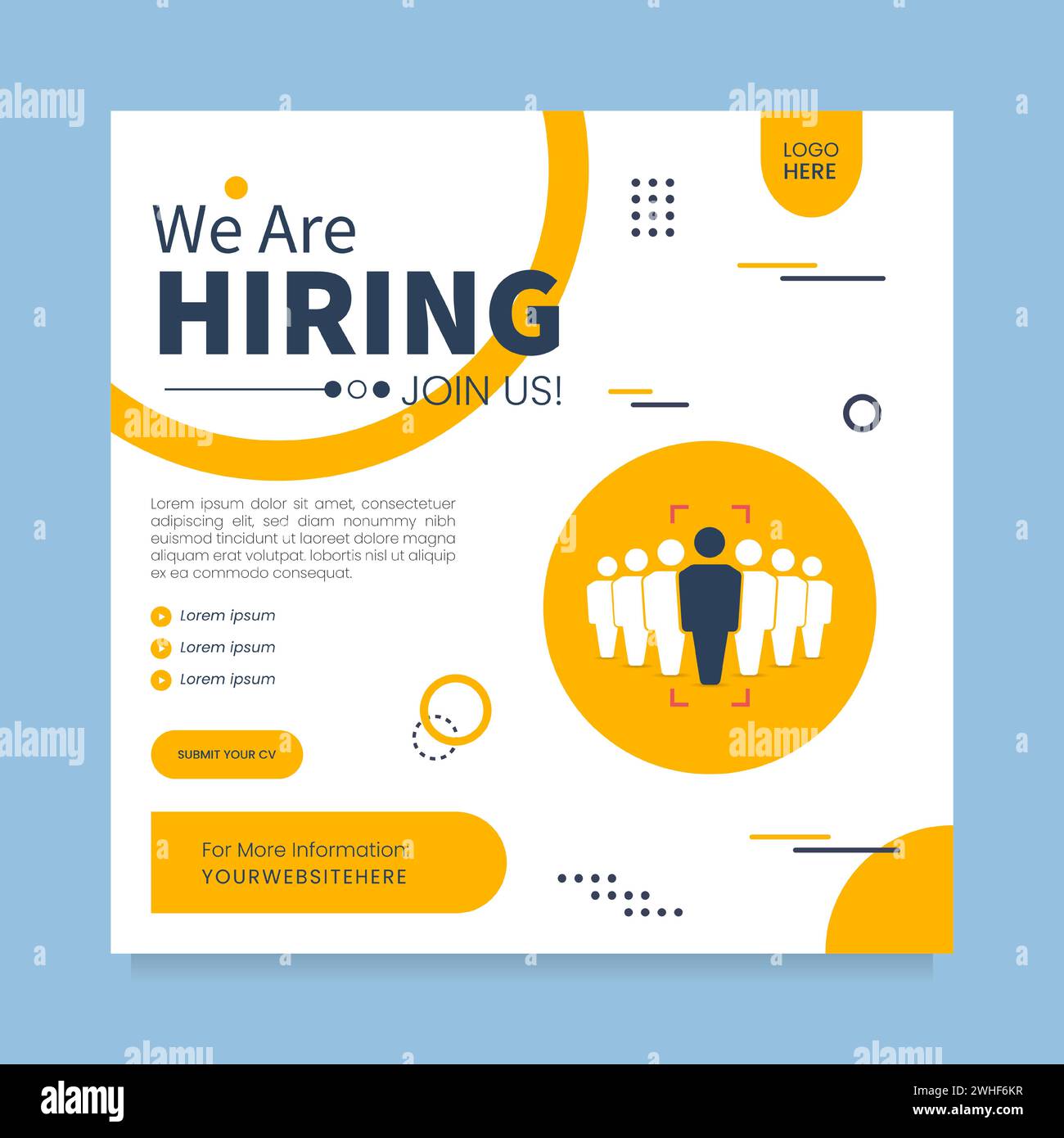 We are hiring job position social media post. Flat vector Design for ...