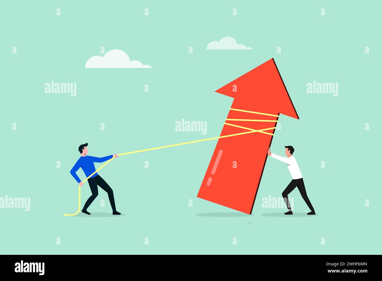 Cooperation to improve business growth, teamwork efforts to growing ...