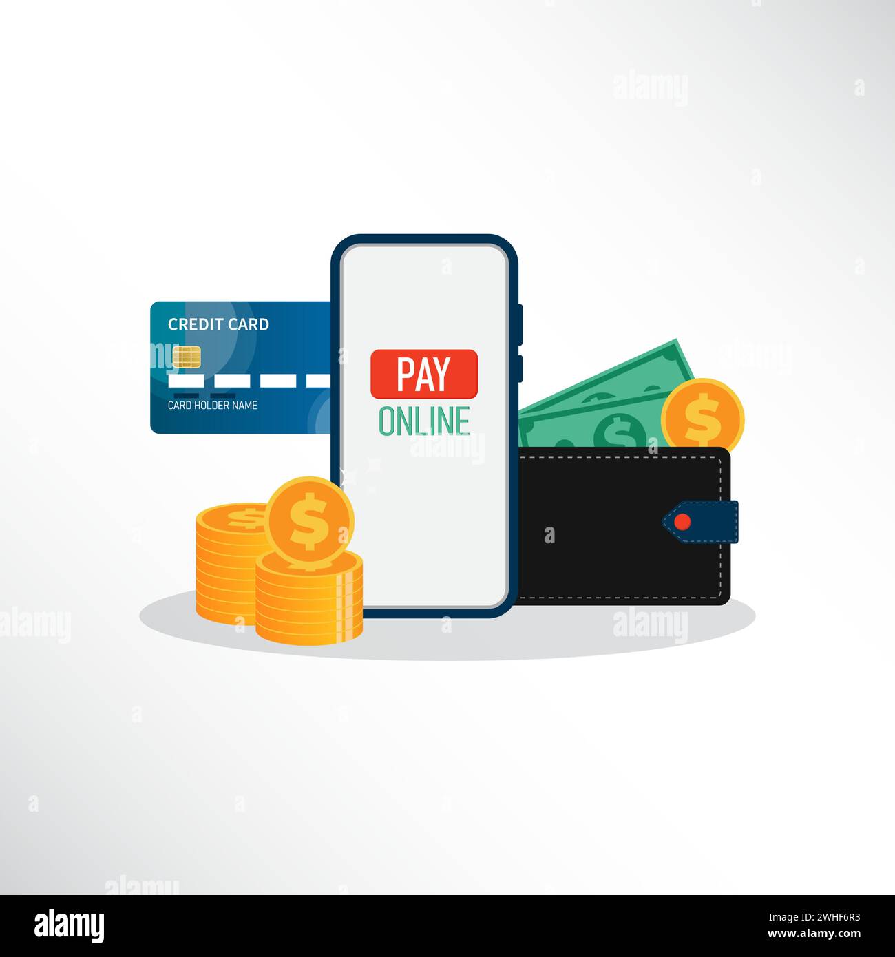 Payment methods concept with various option to pay or transfer money ... Payment methods concept with various option to pay or transfer money ...