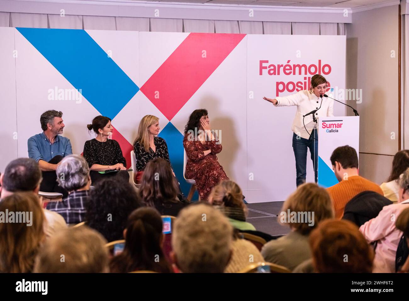 Vigo, Spain. Feb, 09th, 2024. The Sumar team for Pontevedra at the ...