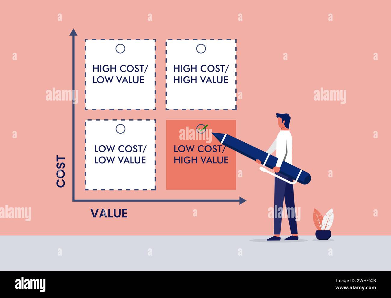 Illustration service man business graph hi-res stock photography and ...