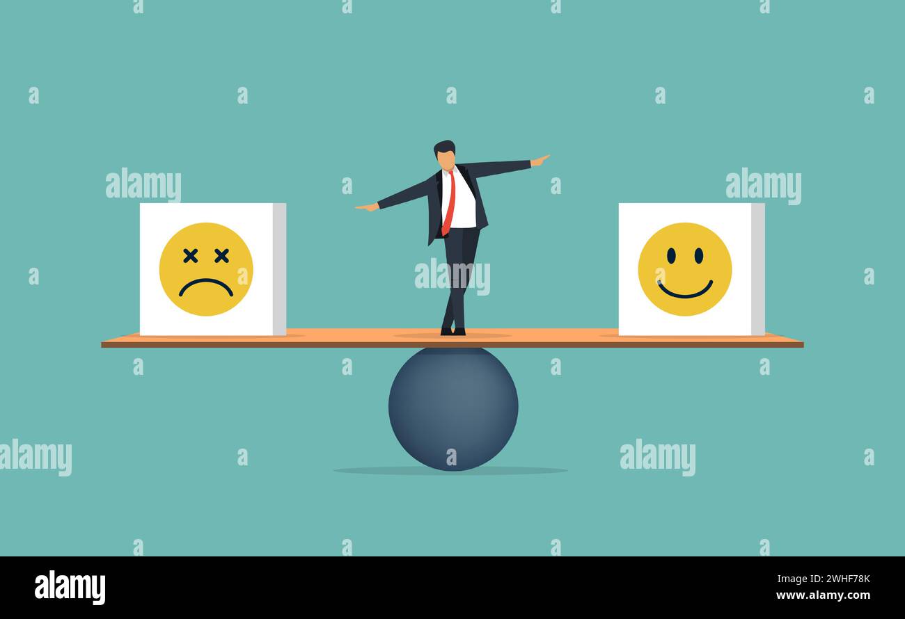 Businessman try to balancing his emotion concept, Emotional ... Businessman try to balancing his emotion concept, Emotional ...