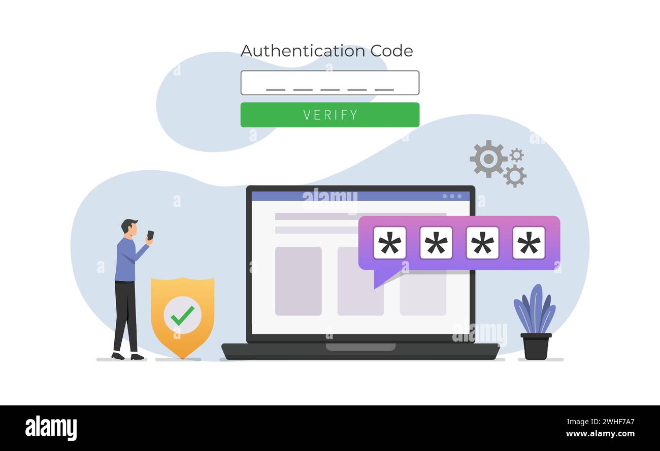Concept Of Verification Identity By Password And Security Code Authentication Code For Secure