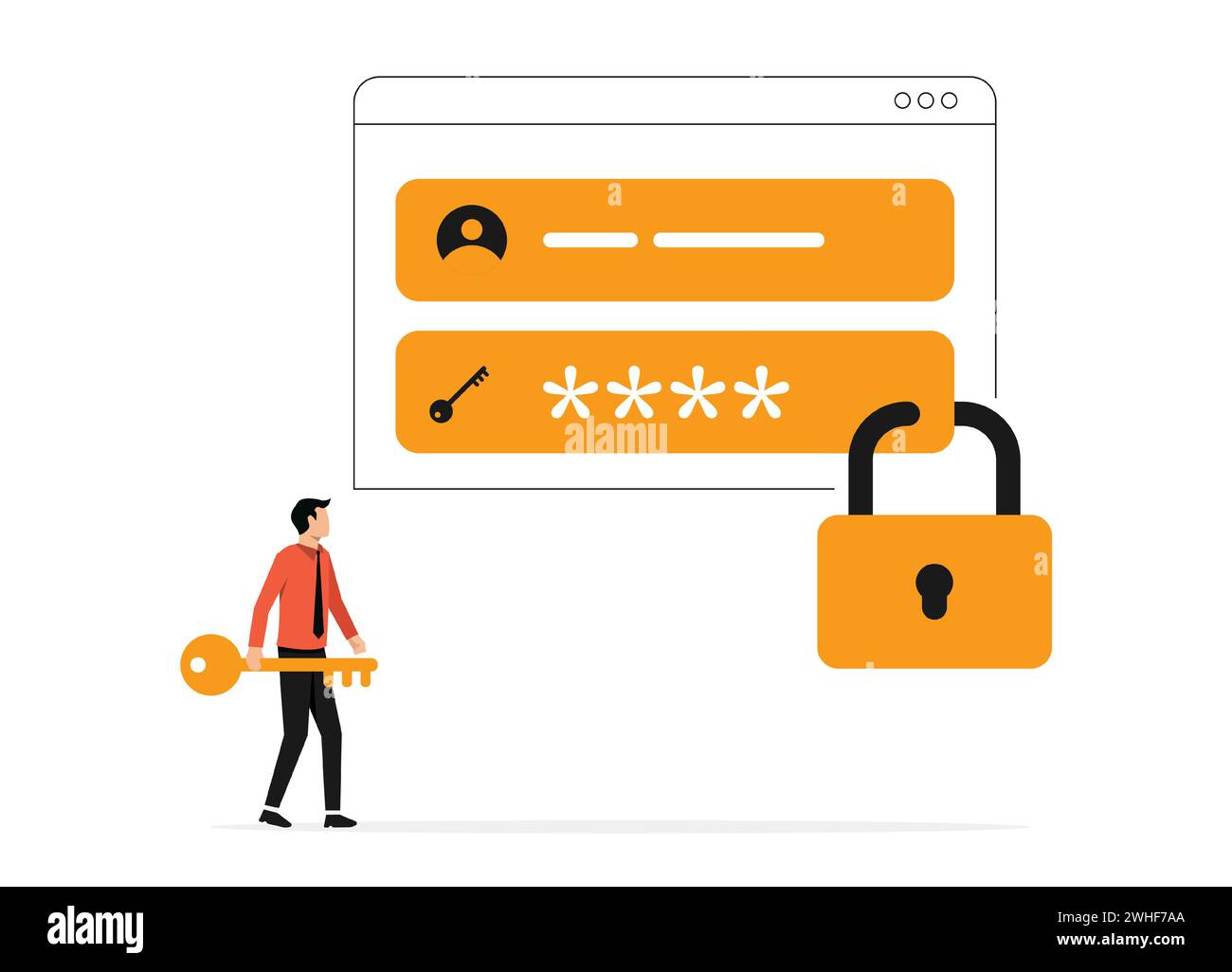 Secure account login Stock Vector Images - Alamy