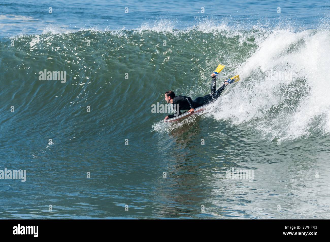 Bodyboarder in action Stock Photo - Alamy