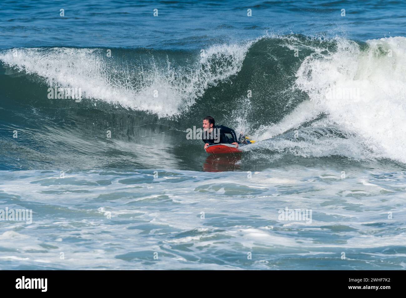 Bodyboarder in action Stock Photo - Alamy