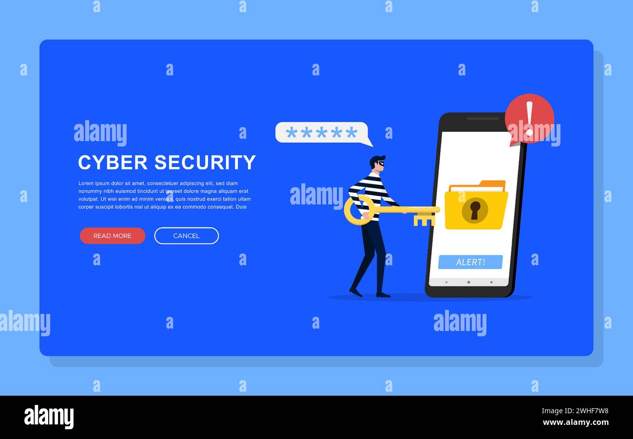 Cyber security concept. The concept of hacker try to attack and steal ...