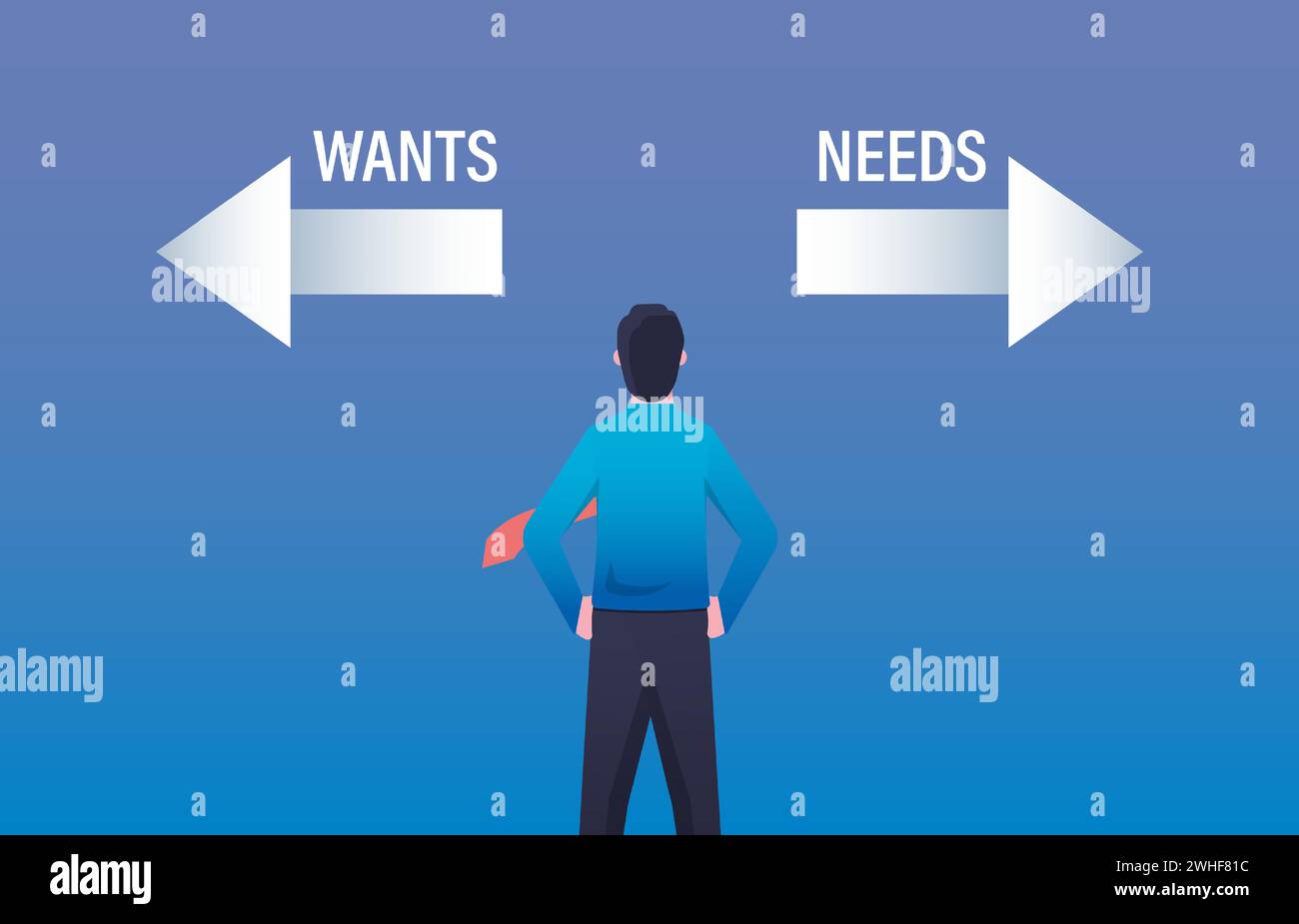 Needs and wants balance Stock Vector Images - Alamy