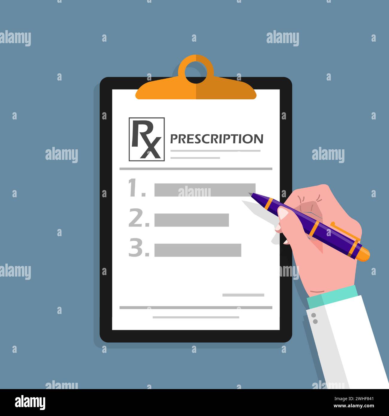 Clipboard doctor patient closeup Stock Vector Images - Alamy