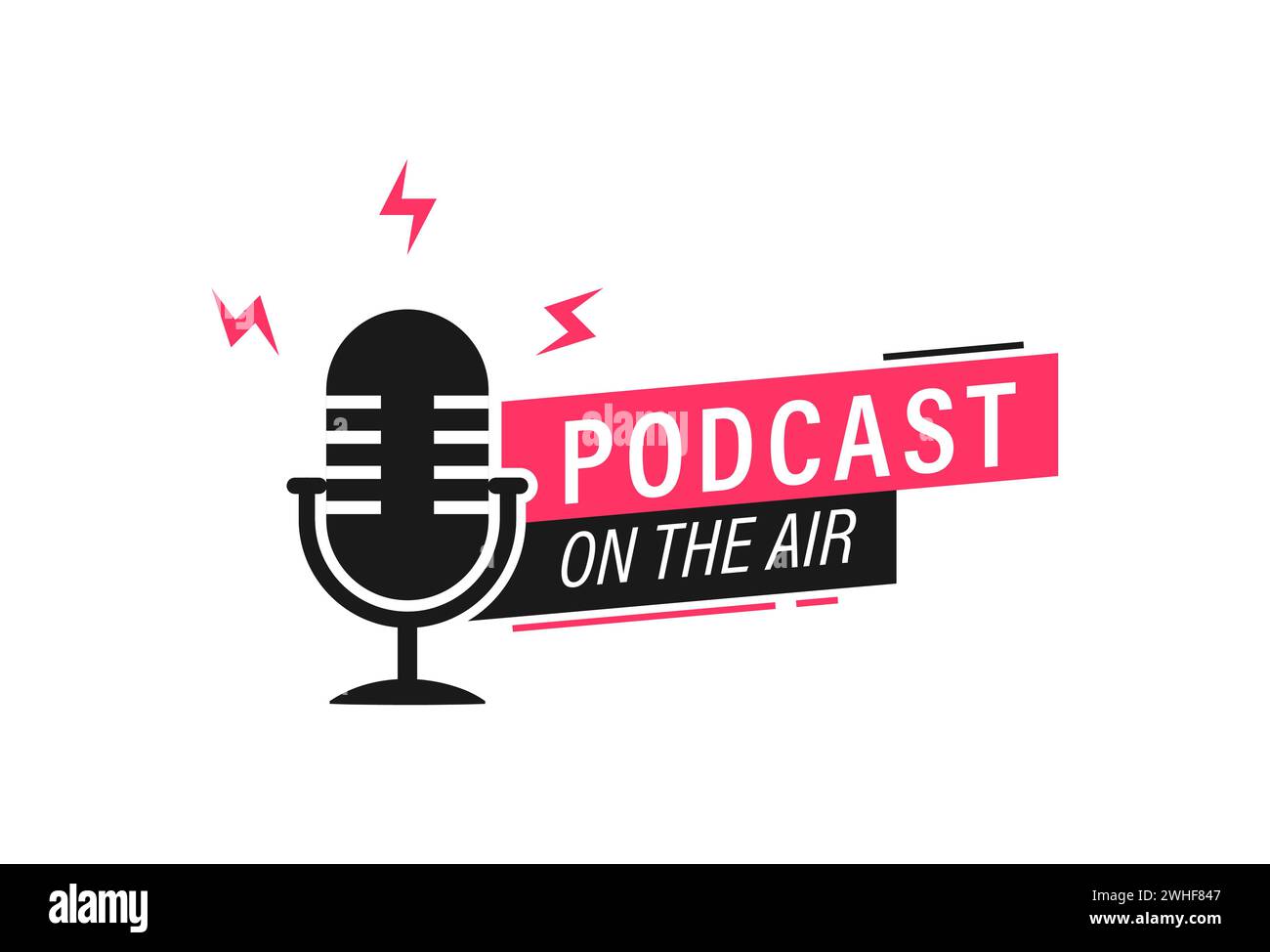 Broadcasting microphone icon outline Cut Out Stock Images & Pictures ...