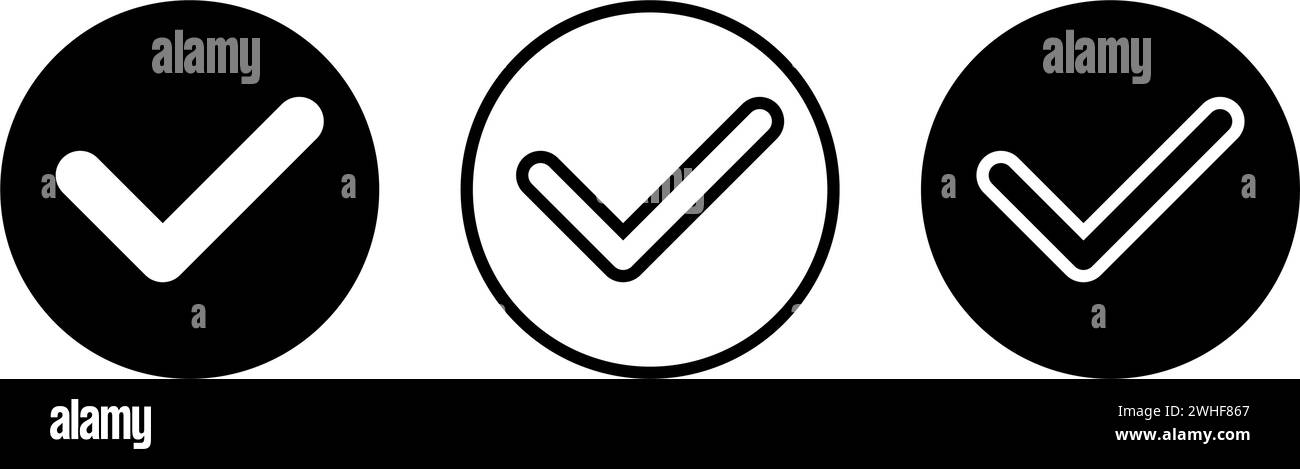 simple icon of correct check button Stock Vector Image & Art - Alamy
