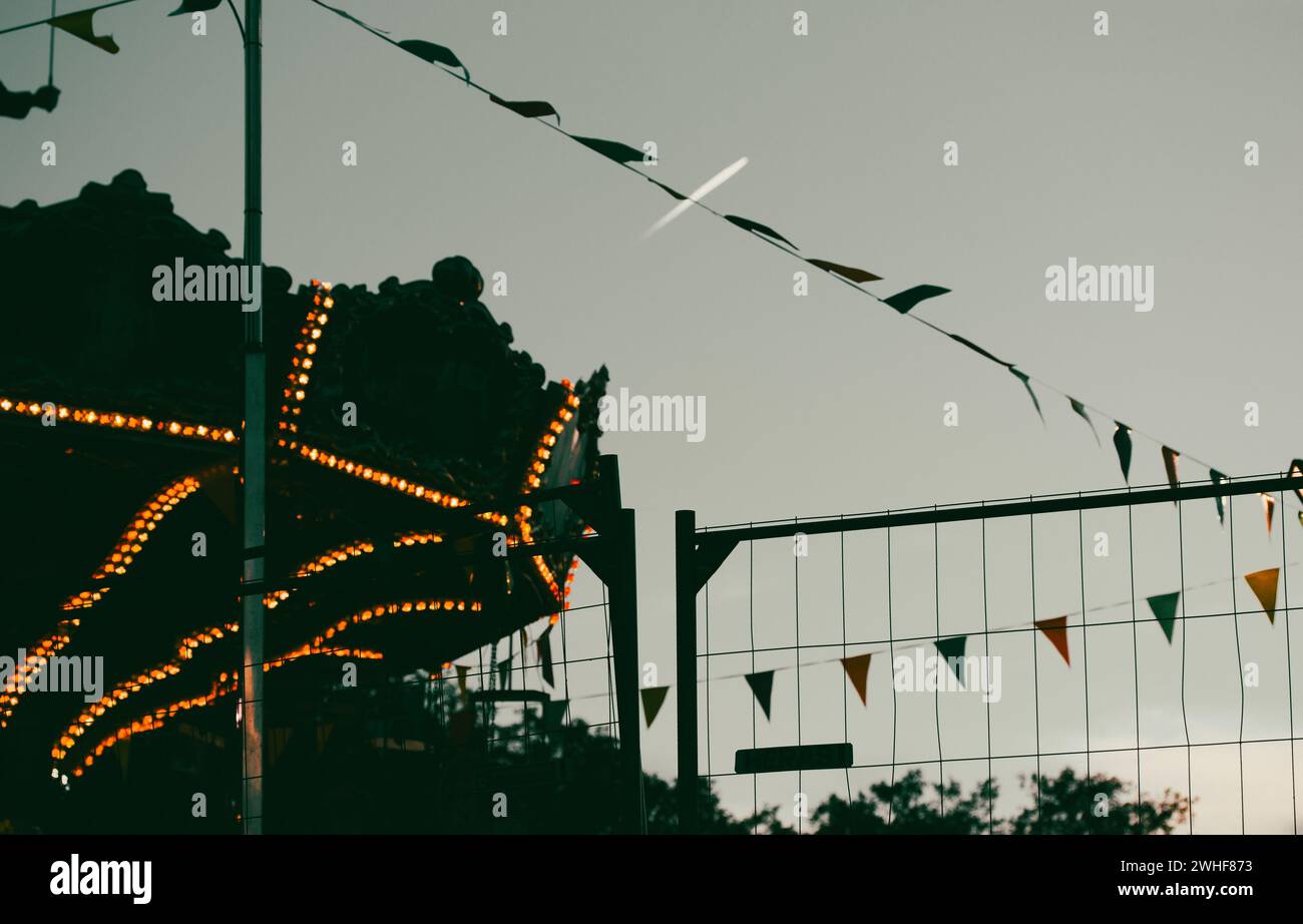 Merry go round carousel silhouette hi-res stock photography and images ...