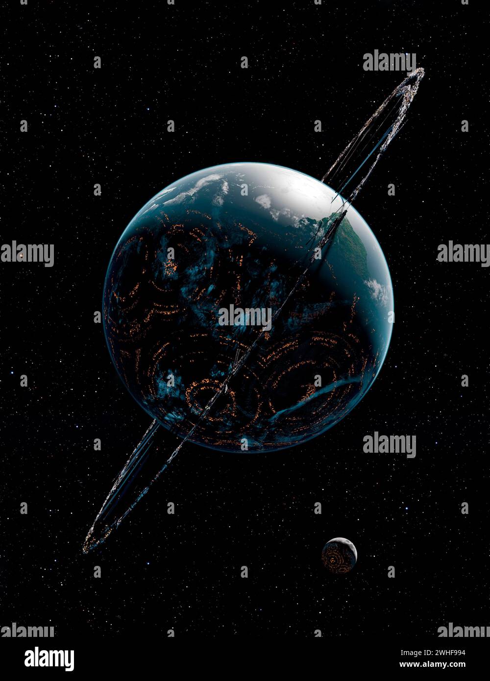 Artwork of an Orbital Ring Stock Photo - Alamy