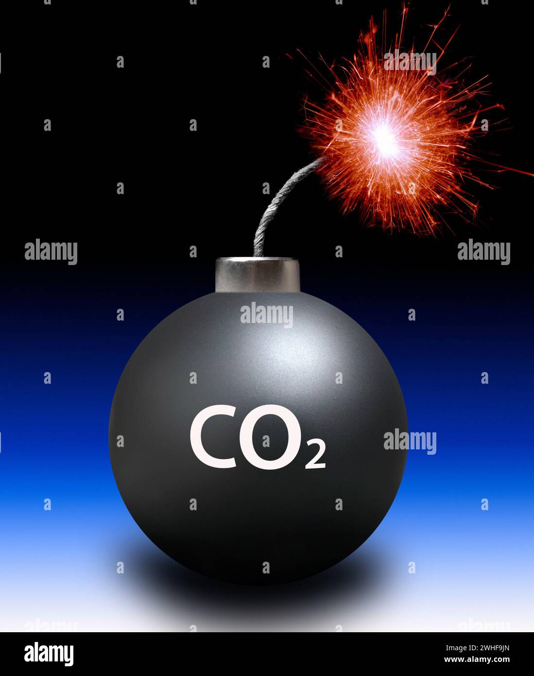 Carbon dioxide bomb, conceptual illustration Stock Photo - Alamy