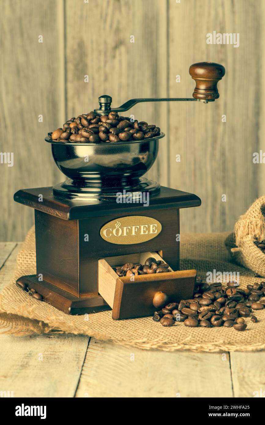 Composition coffee grinder cup hi-res stock photography and images - Alamy