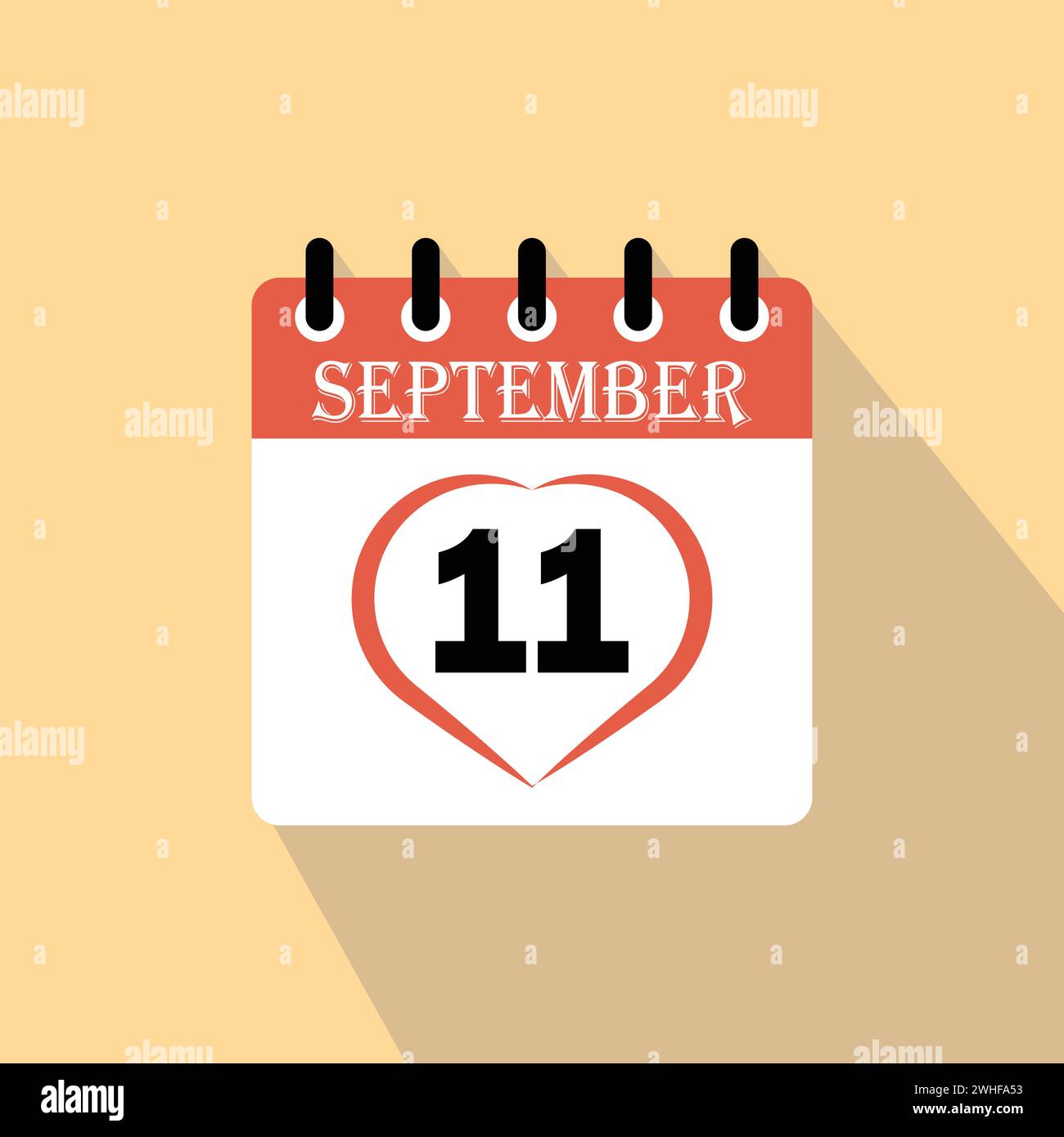 Icon calendar day - 11 September. 11th days of the month, vector ...