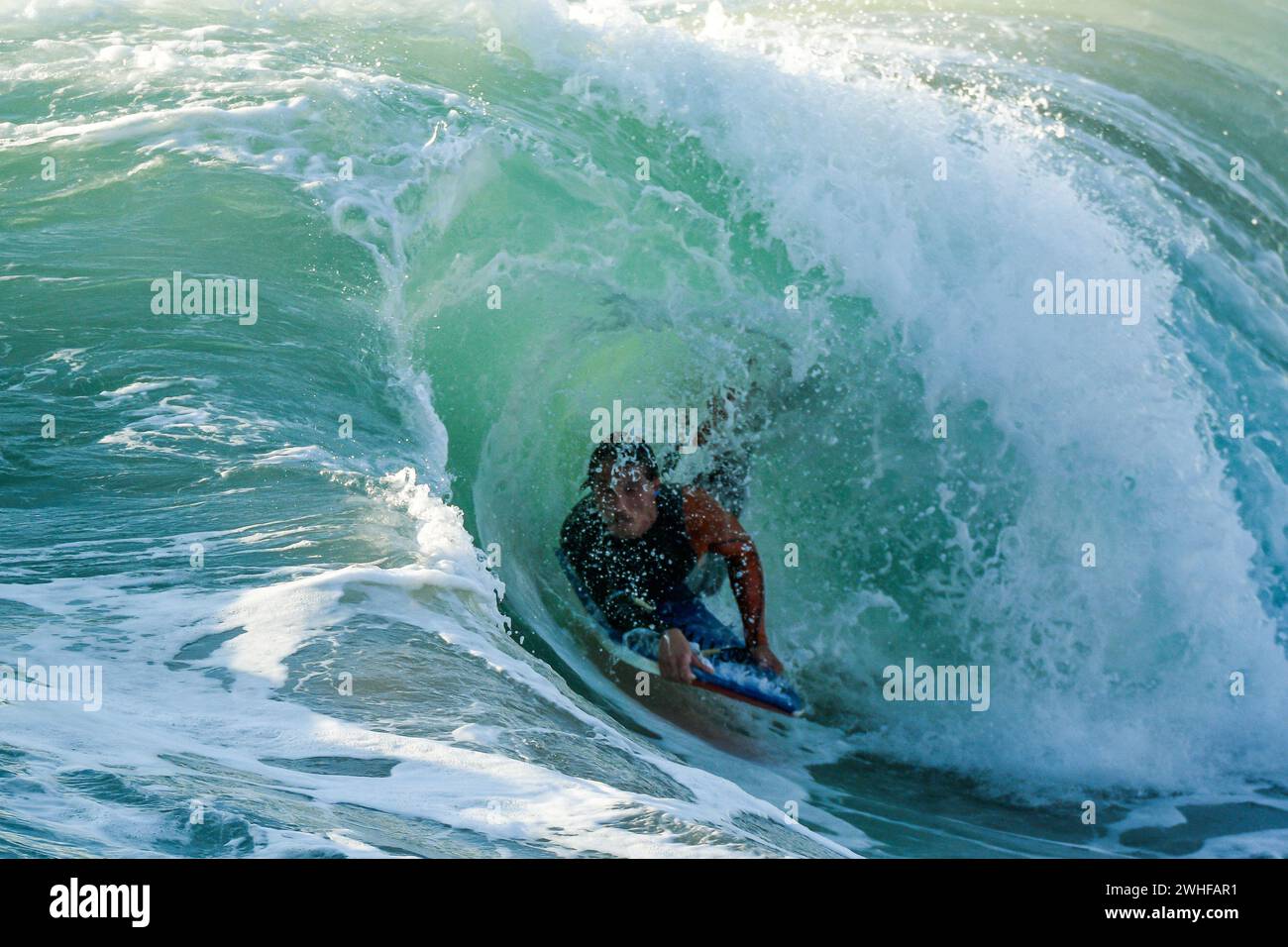 Bodyboarder in action Stock Photo - Alamy