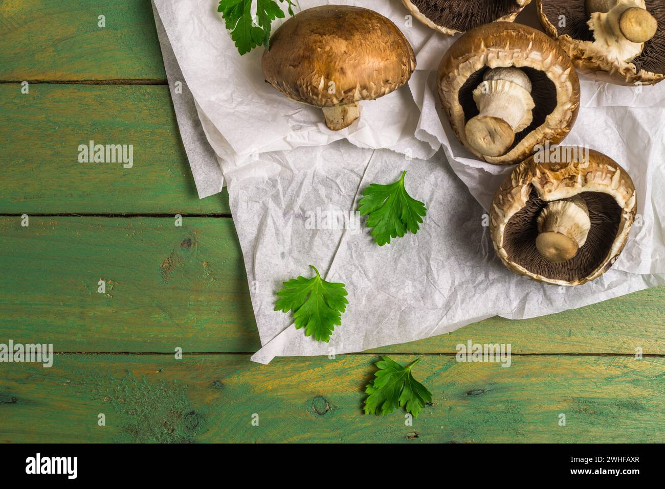 Uncooked vegetarian food mushrooms hi-res stock photography and images ...