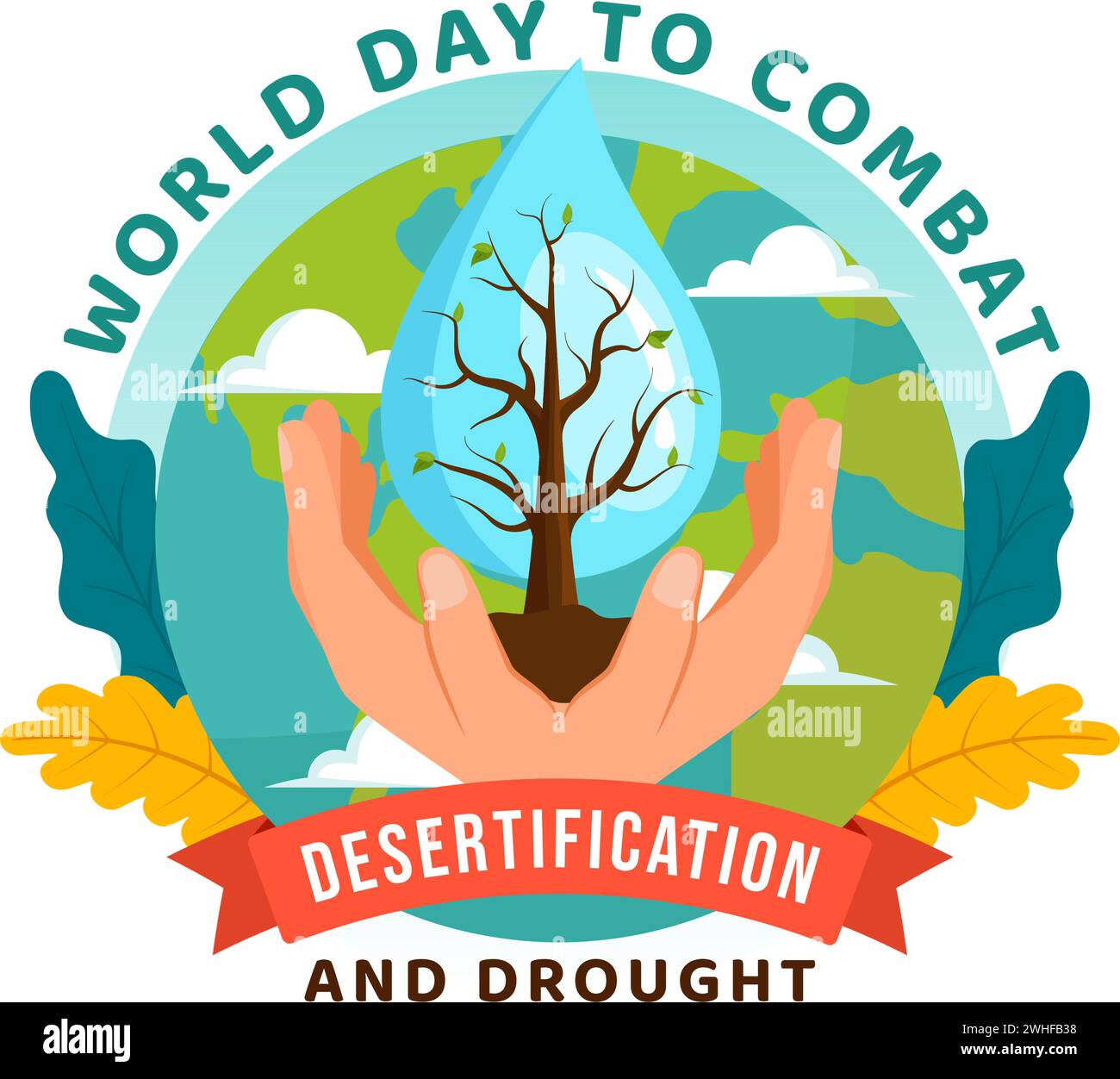 World Day to Combat Desertification and Drought Vector Illustration ...