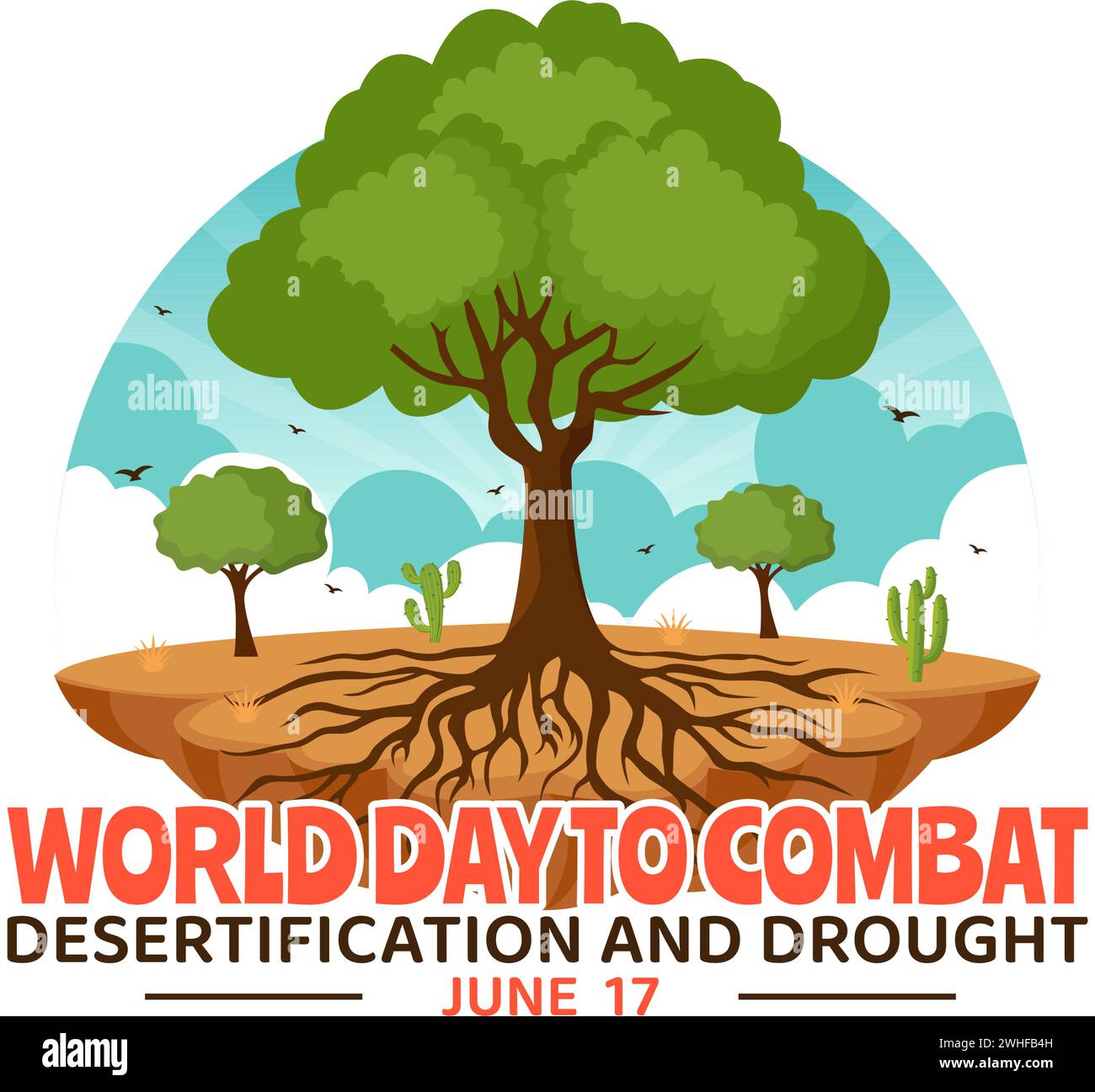 World Day to Combat Desertification and Drought Vector Illustration ...